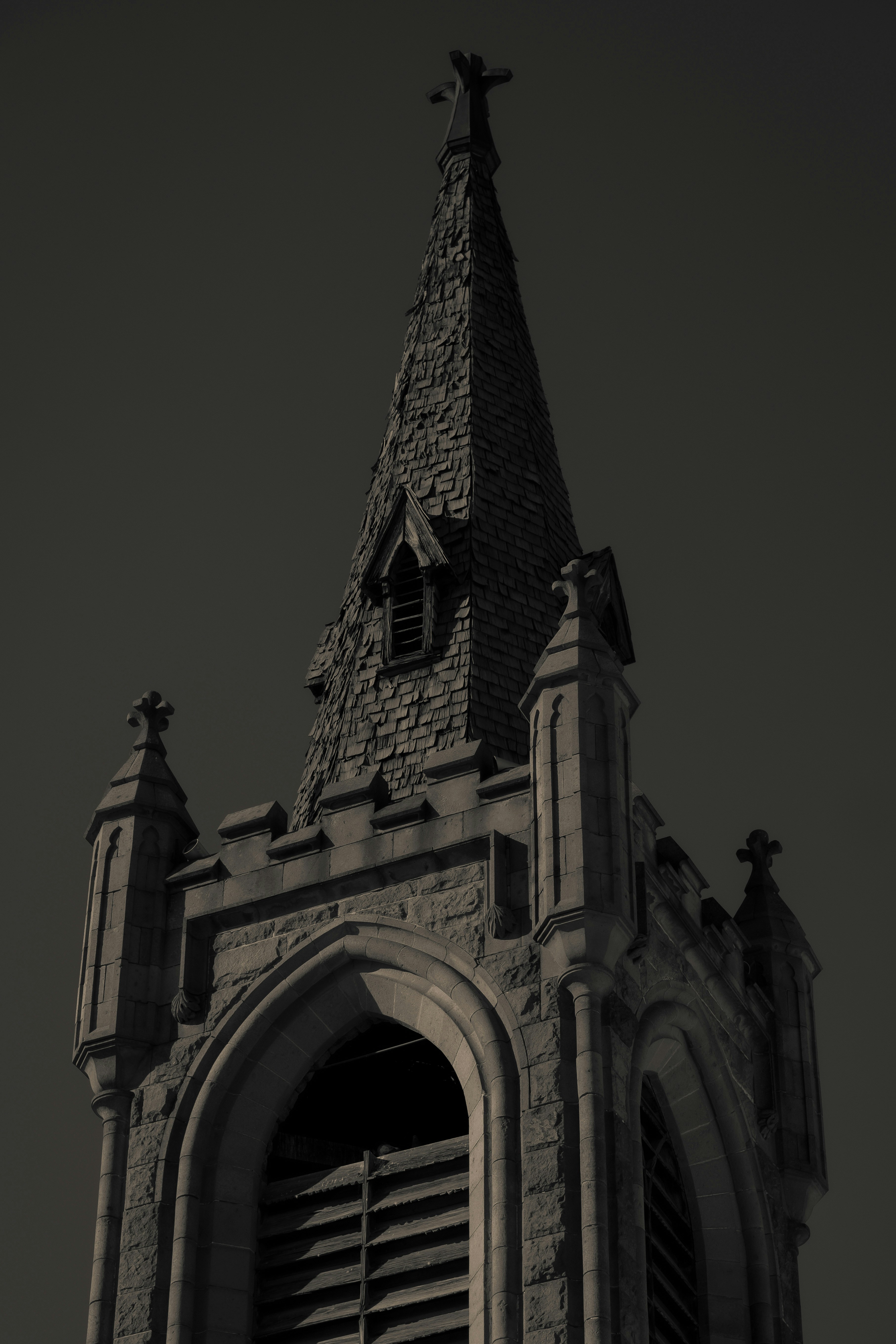 Stone Spire in Monochrome: A Gothic Summit