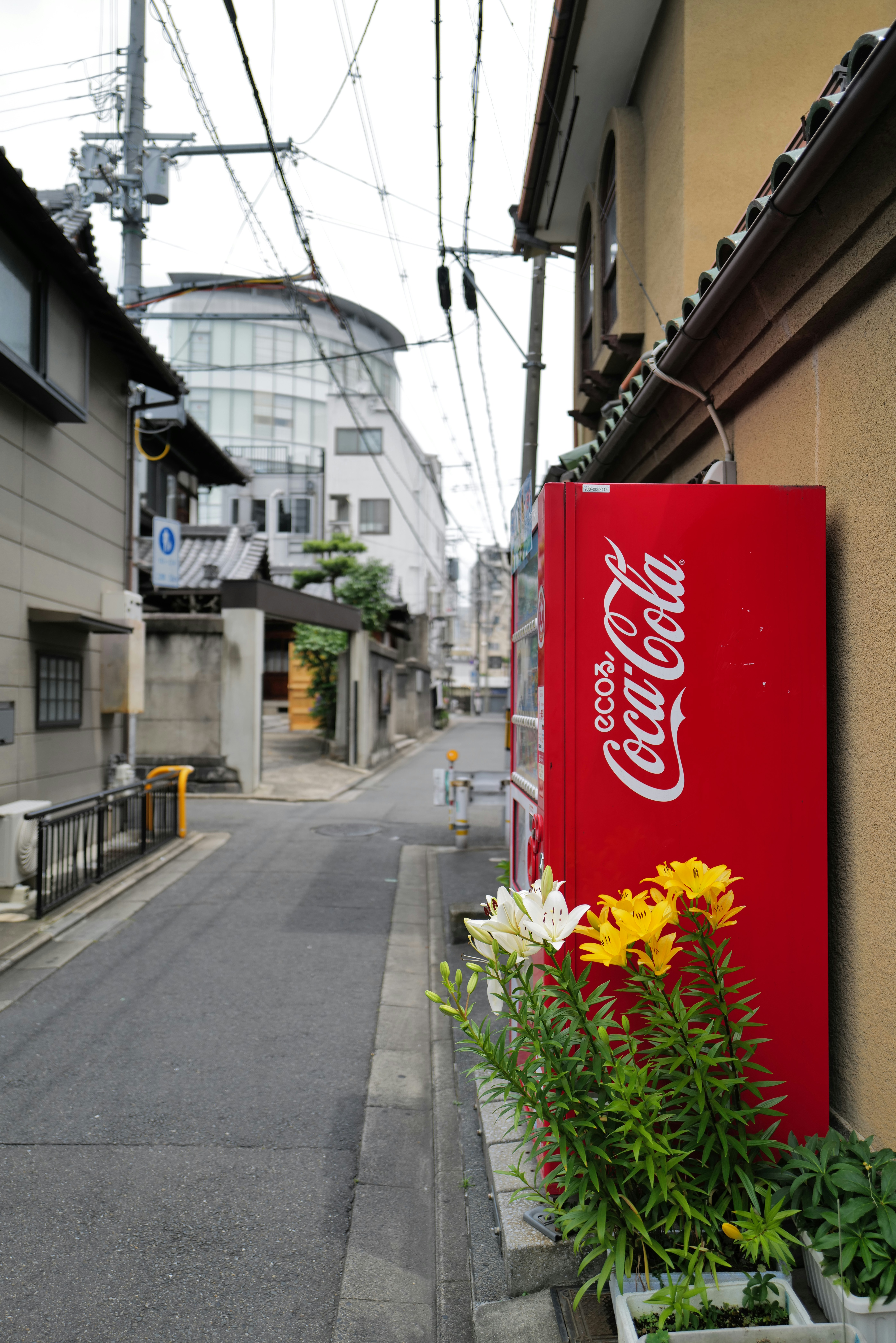 Crimson Coca-Cola Sign Anchors a Quiet Japanese Alley