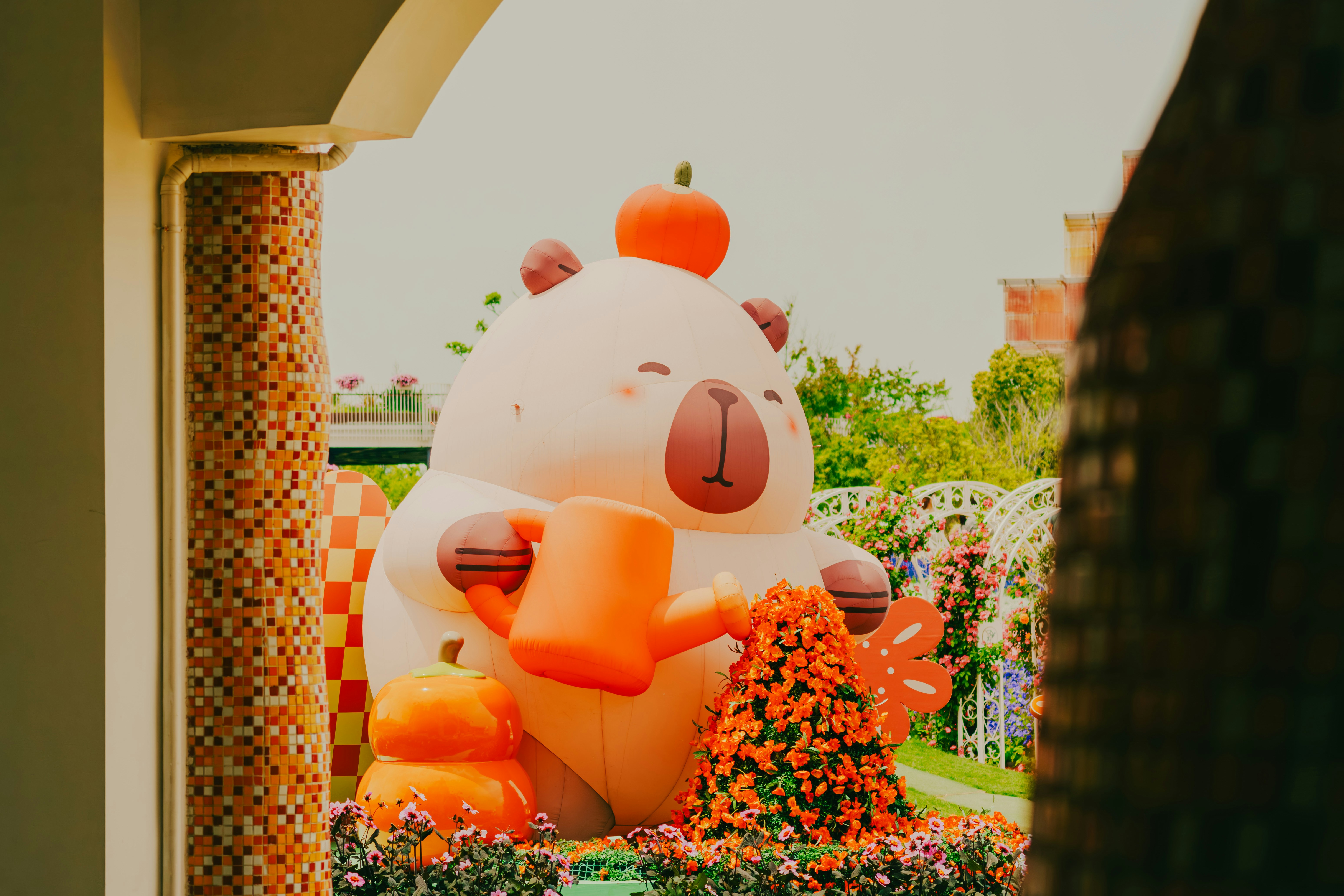 Whimsical Garden Guardian: The Cheerful Watering Bear