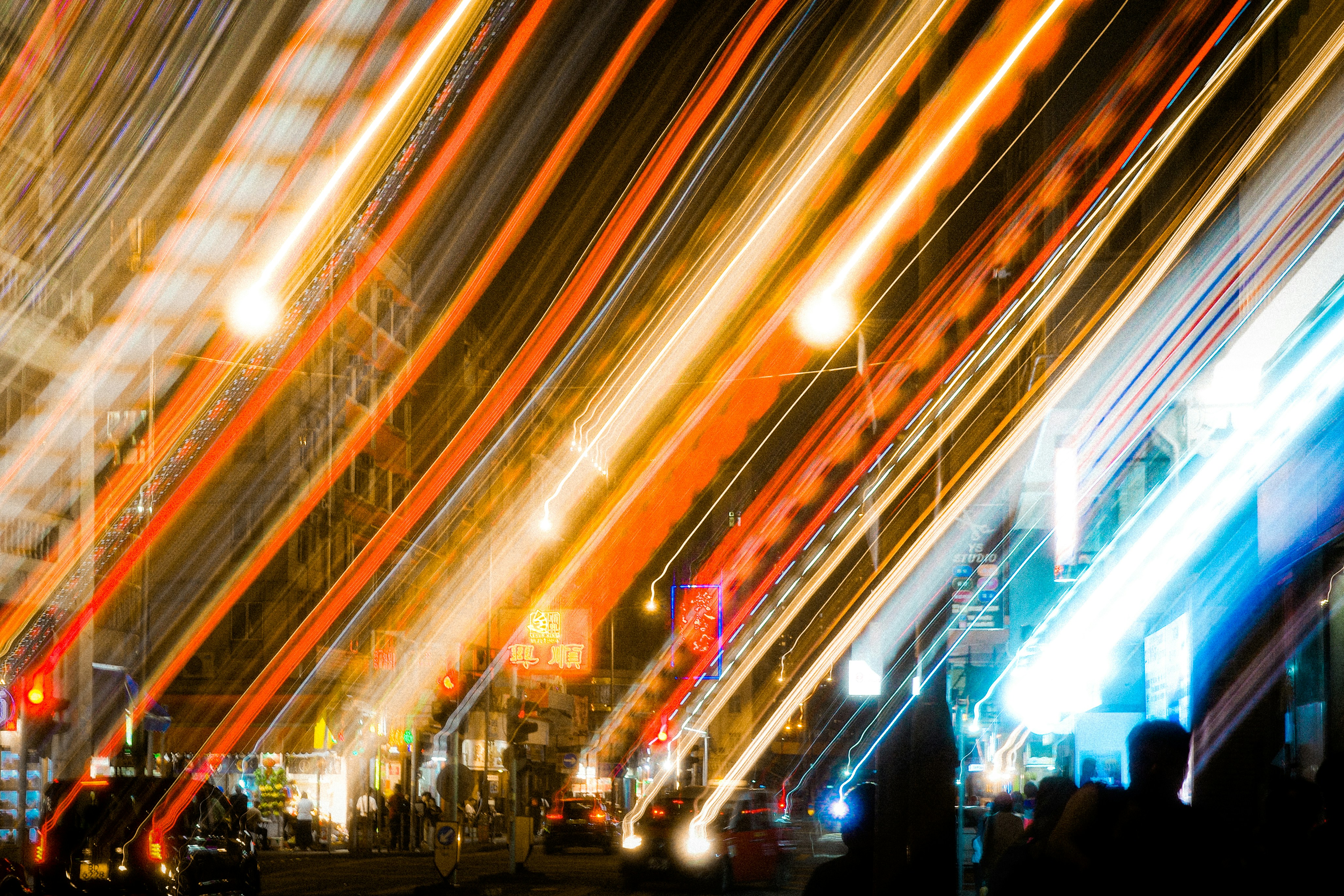 Streaks of light create abstract movement. photo – Free Night Image on ...