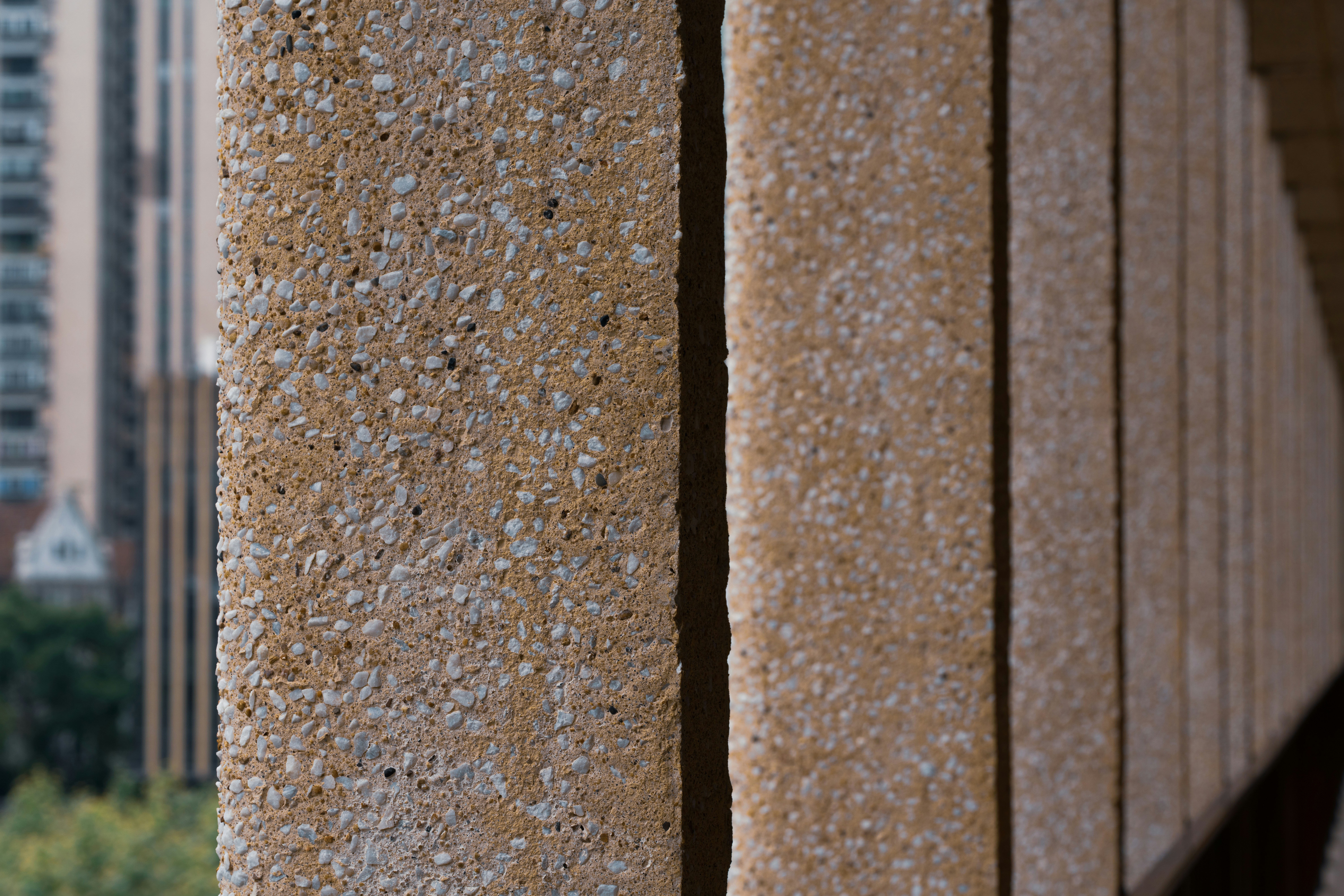 Closely packed stone columns