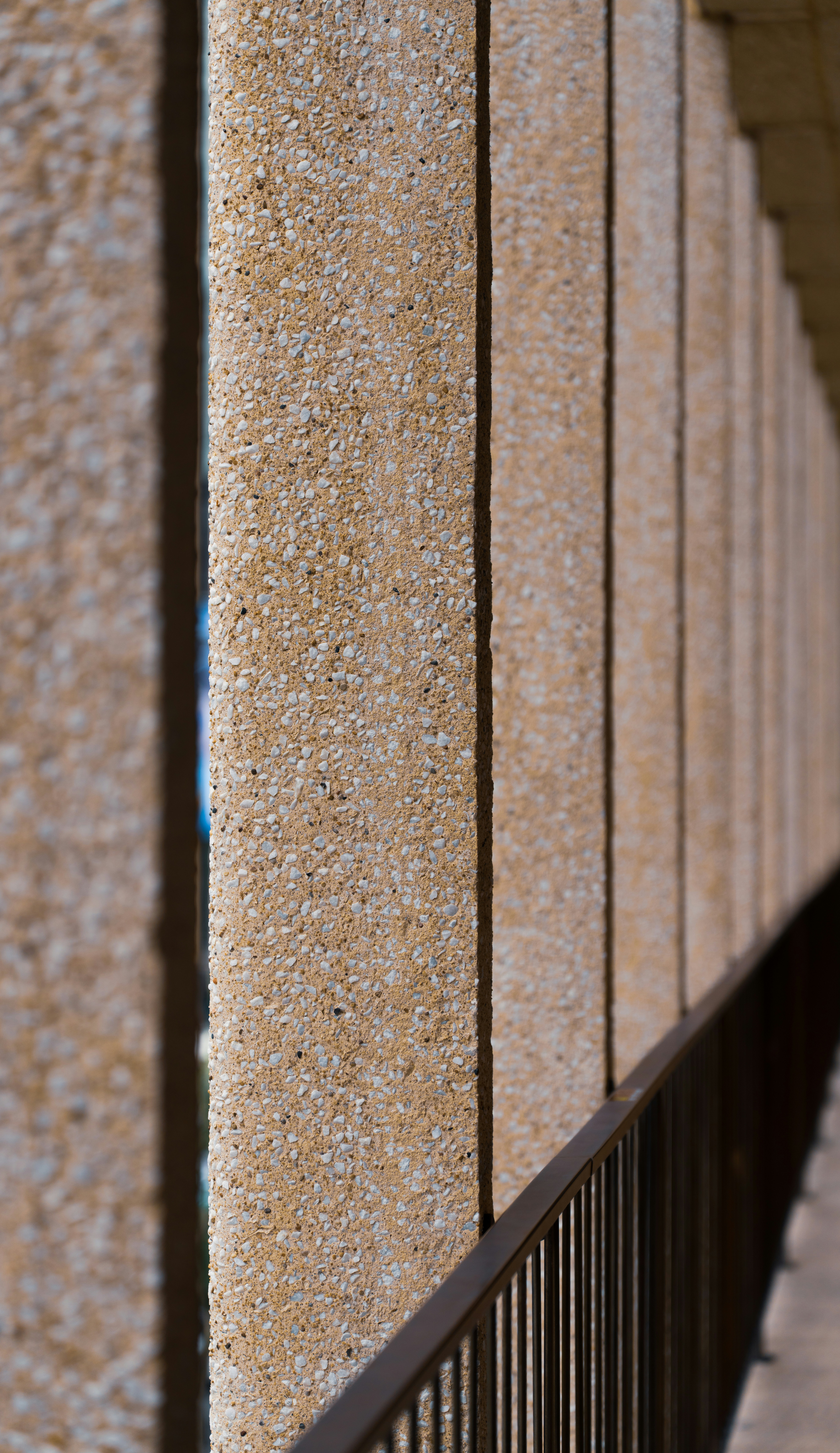 Closely packed stone columns