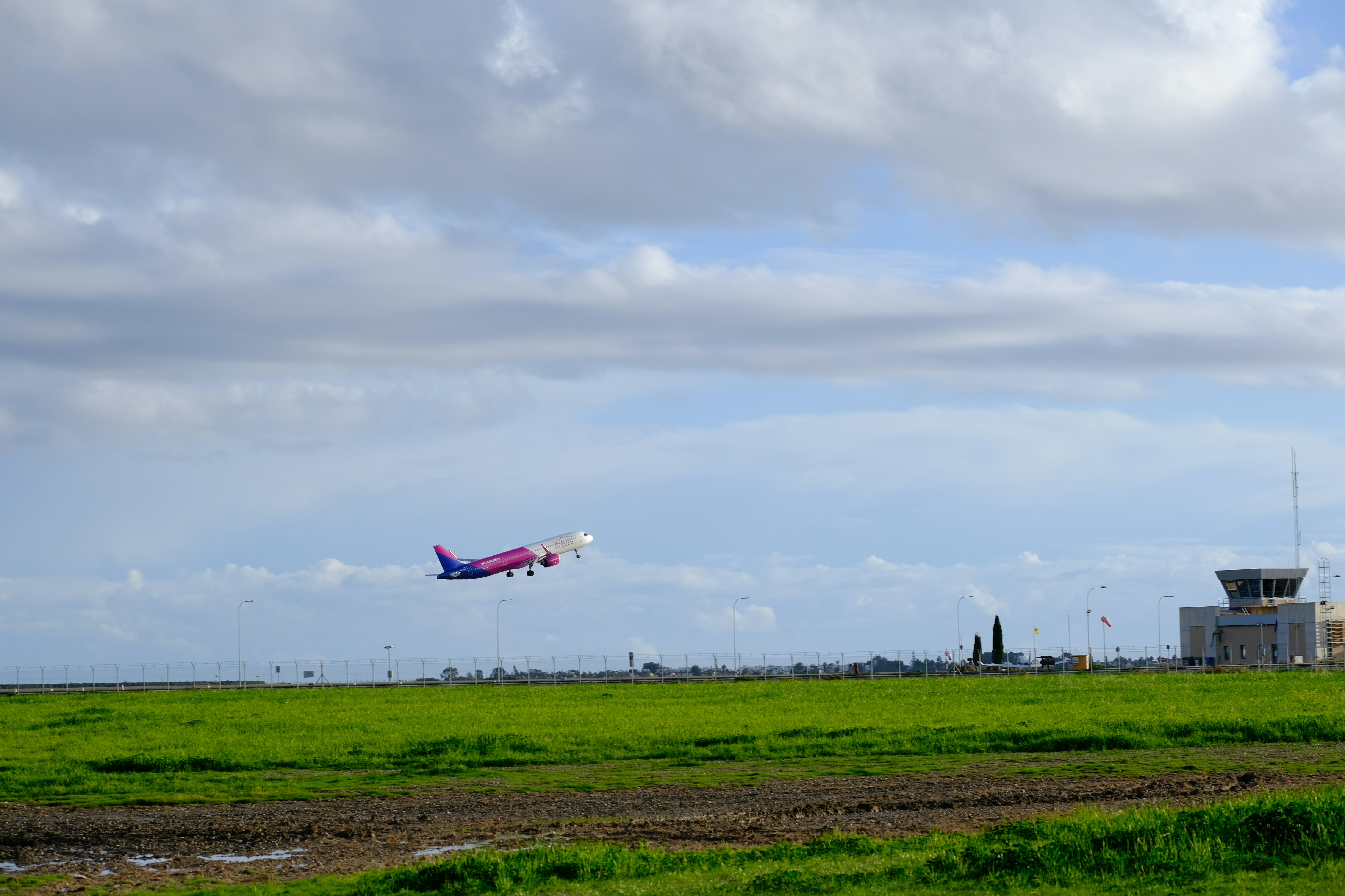 WizzAir take of from Larnaca airport