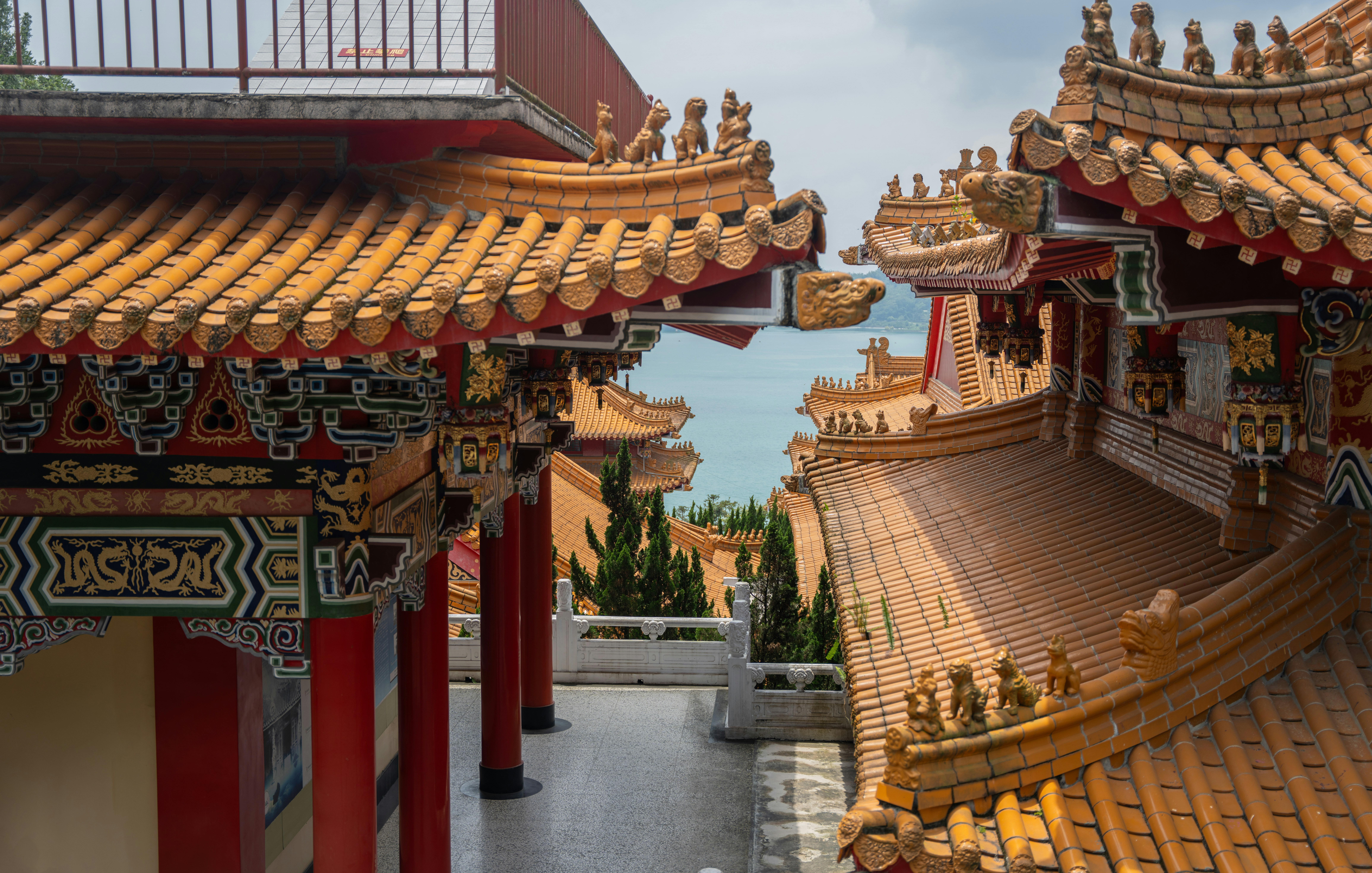 Between Golden Rooflines: A Temple Courtyard Vista