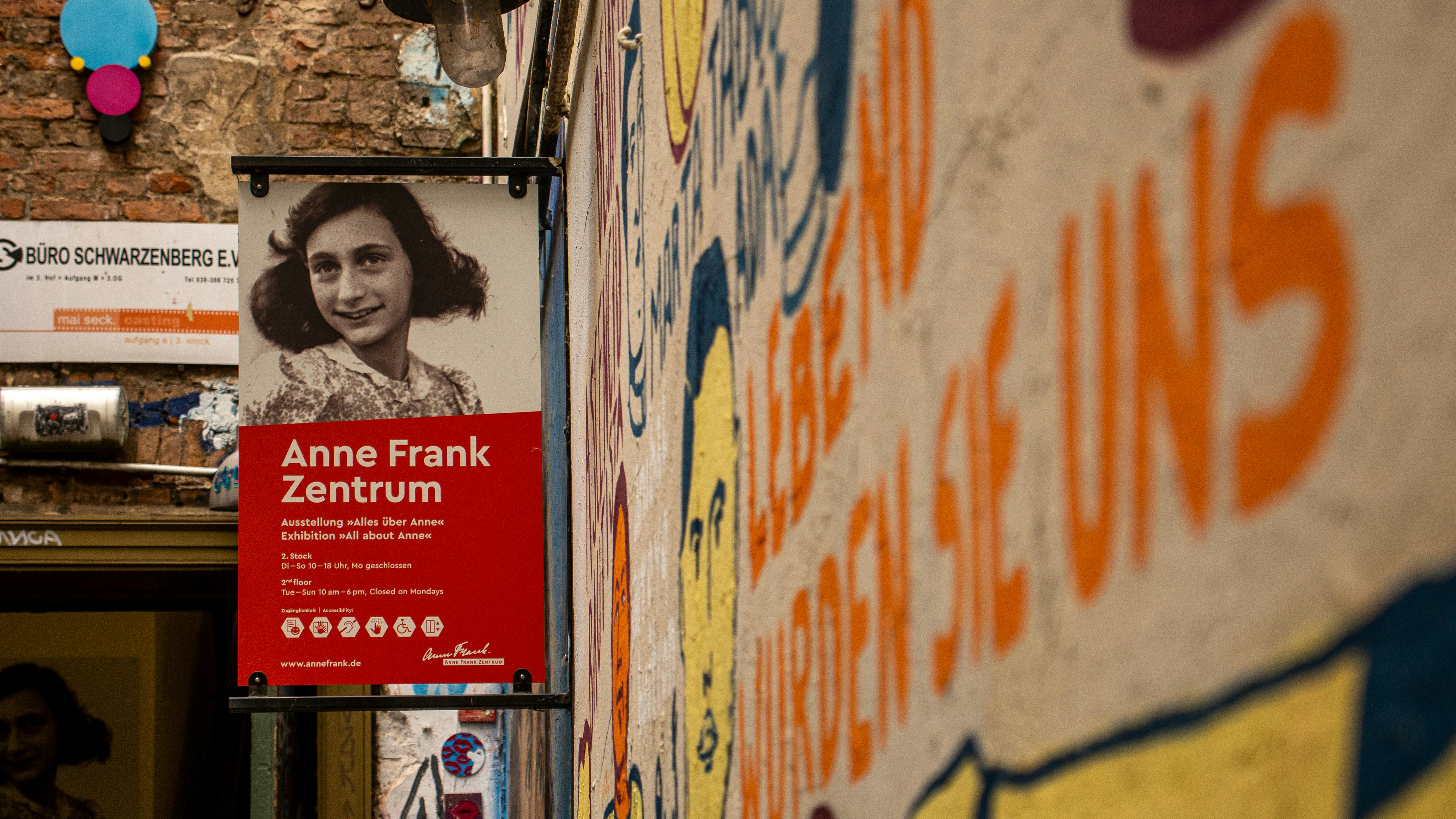 Red Beacon: Anne Frank Zentrum Poster Framed by Urban Graffiti