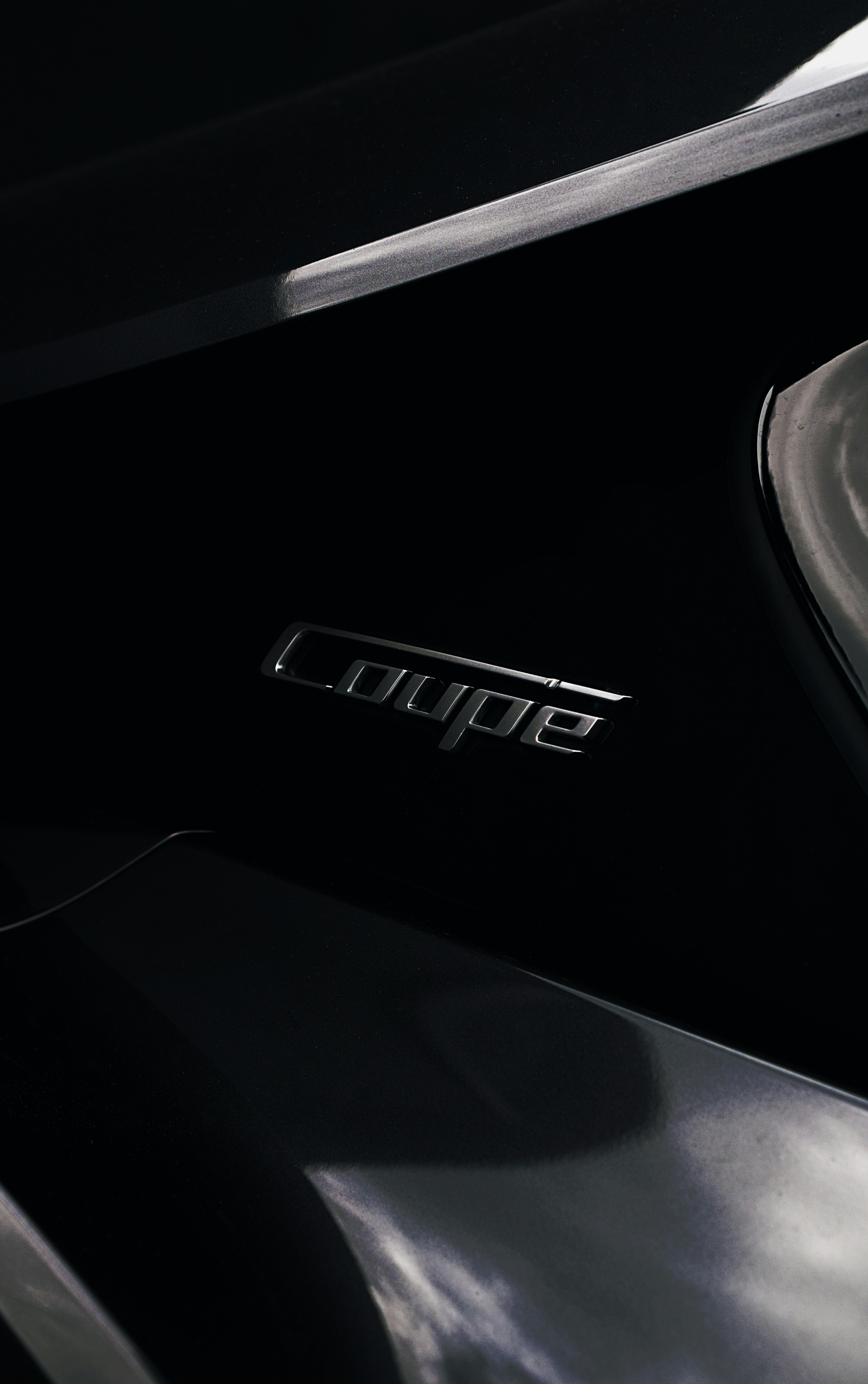 Midnight Chrome Coupe Badge in Silent Contrast