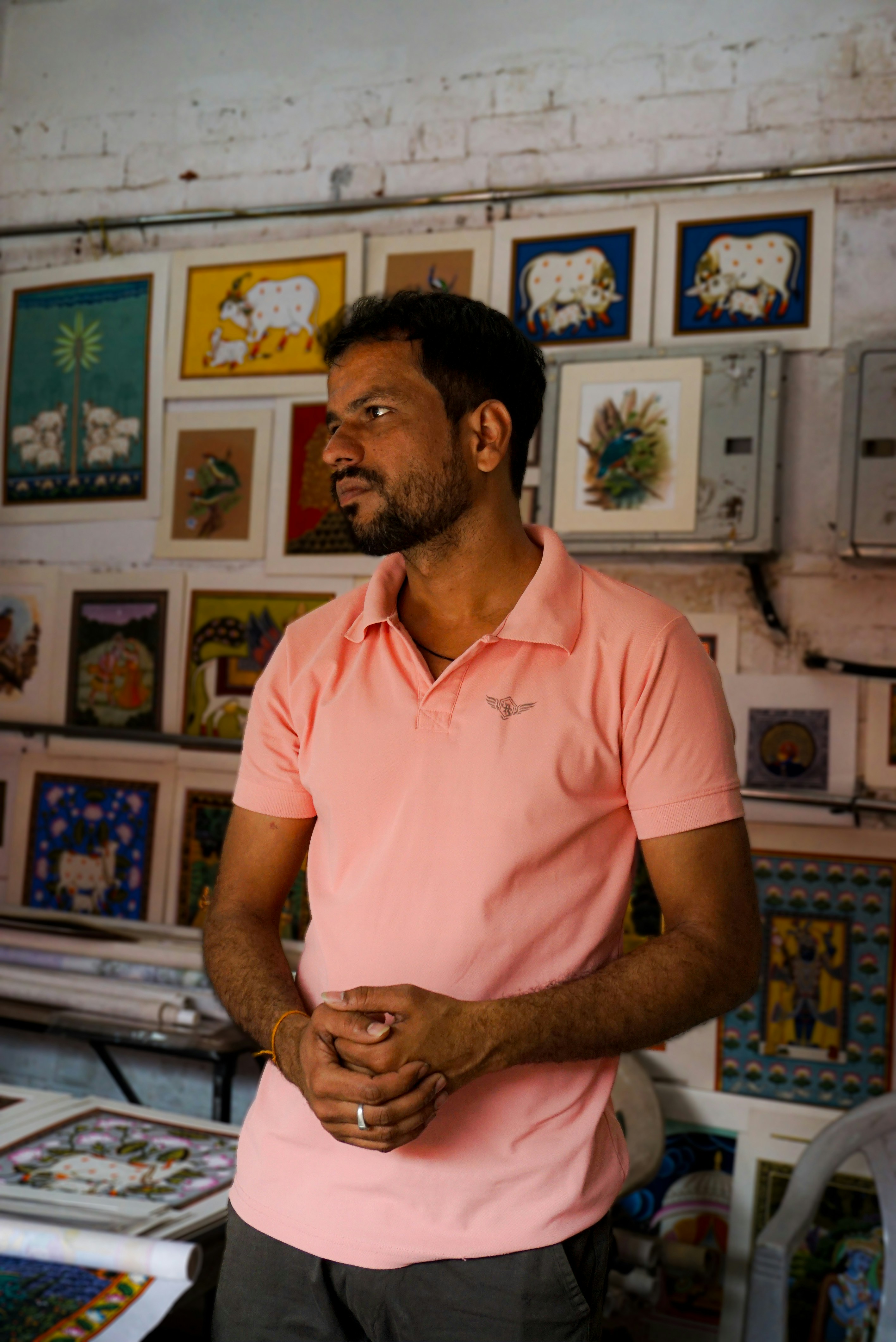 Pink polo in a gallery of colorful prints