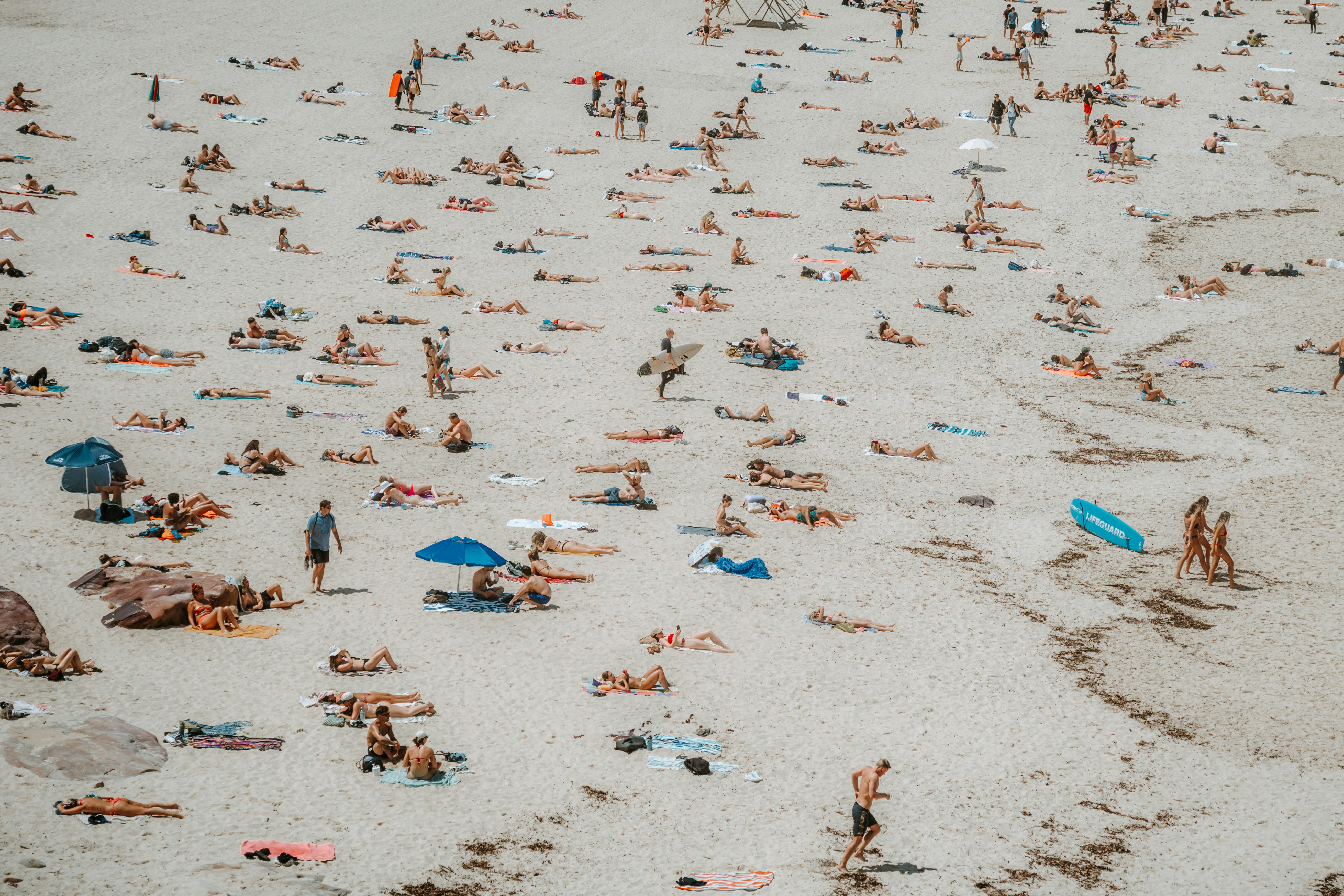 People are relaxing and sunbathing on the beach. photo – Free Beach ...