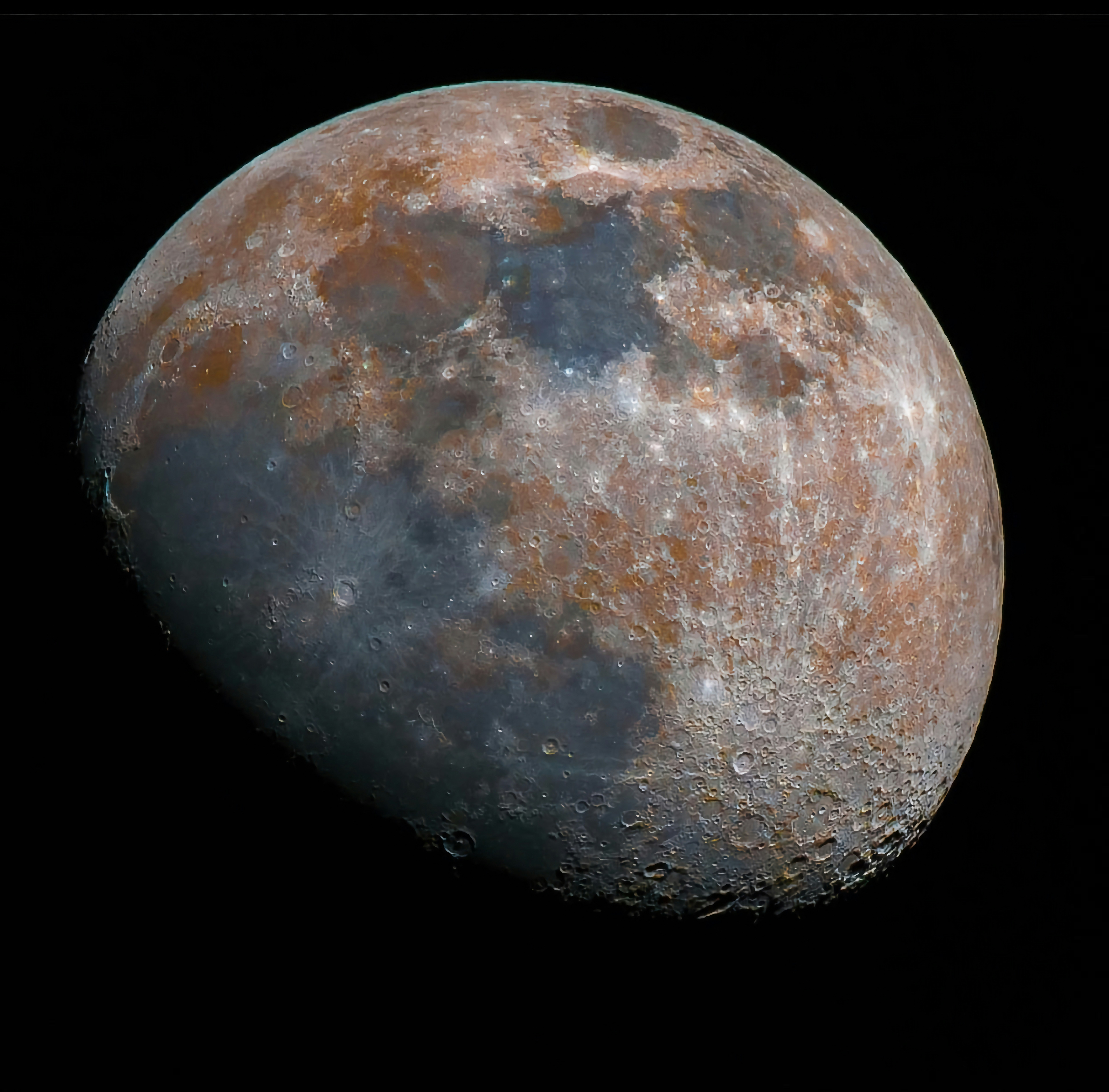The moon's surface, with brown and gray hues. photo – Free Moon Image ...