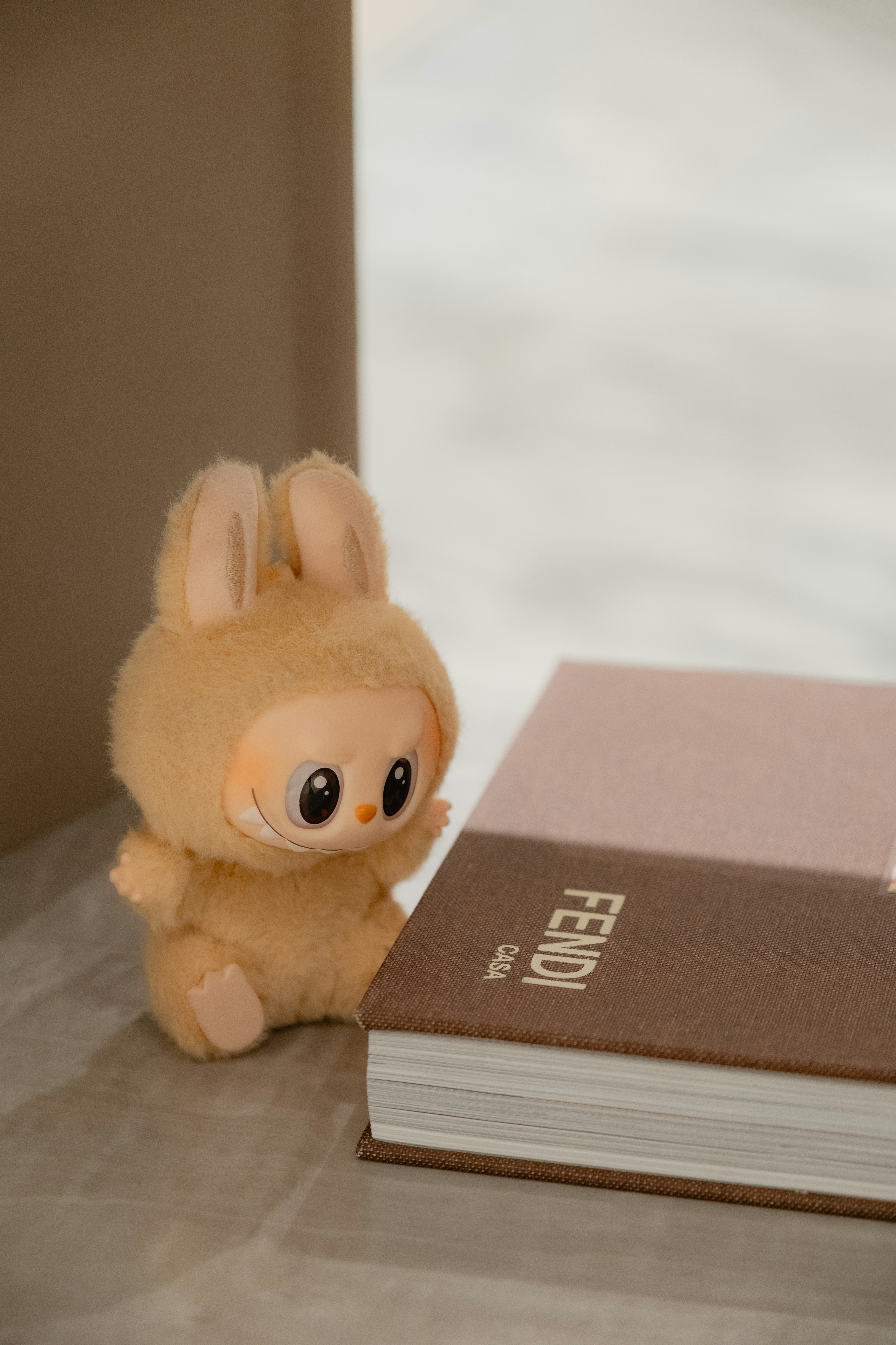 Whimsical Encounter: A Plush Bunny's Literary Curiosity