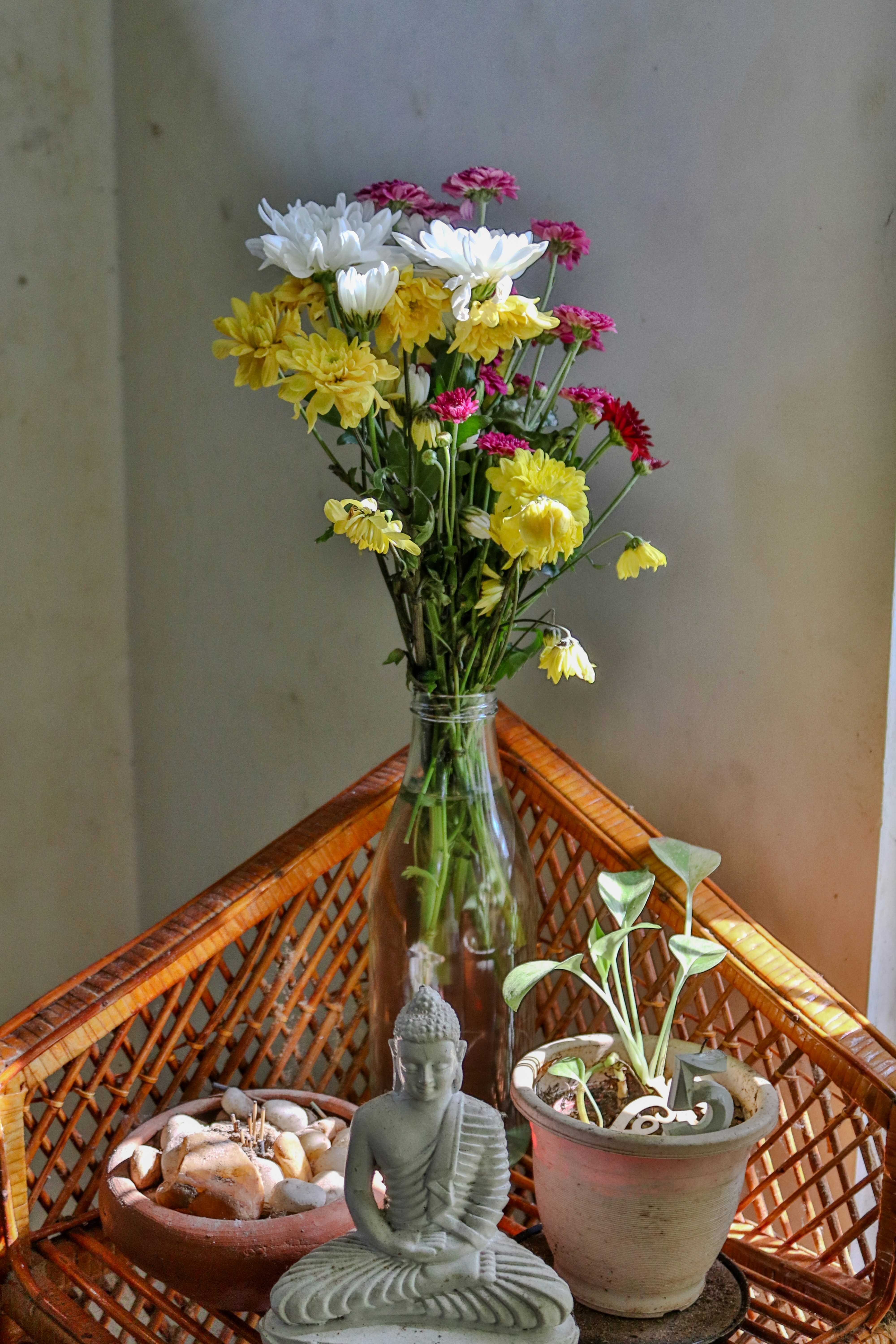 Flowers and buddha decorate a cozy corner. photo – Free Flower Image on ...