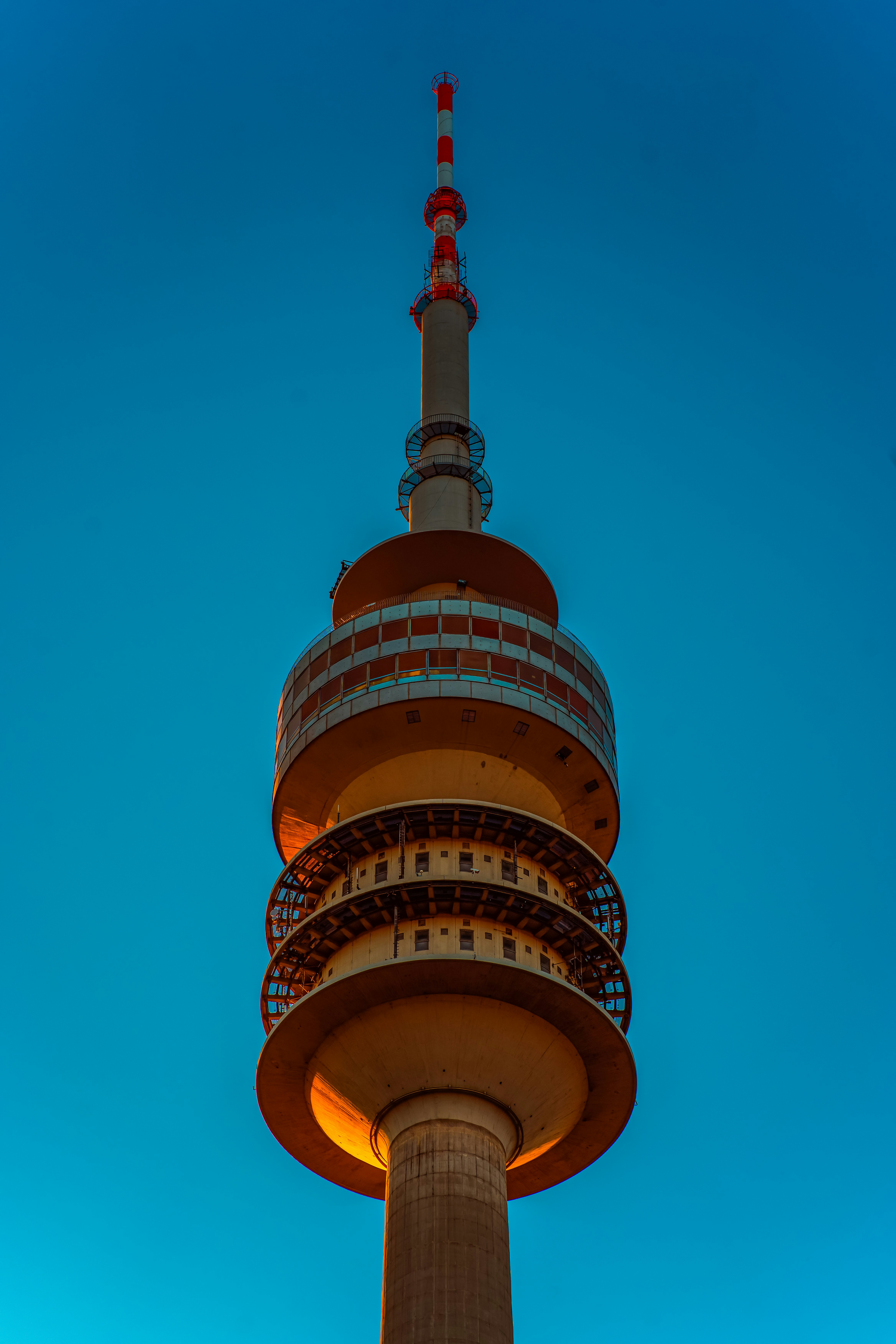 Towering Telecommunication Spire Reaching Toward a Clear Sky