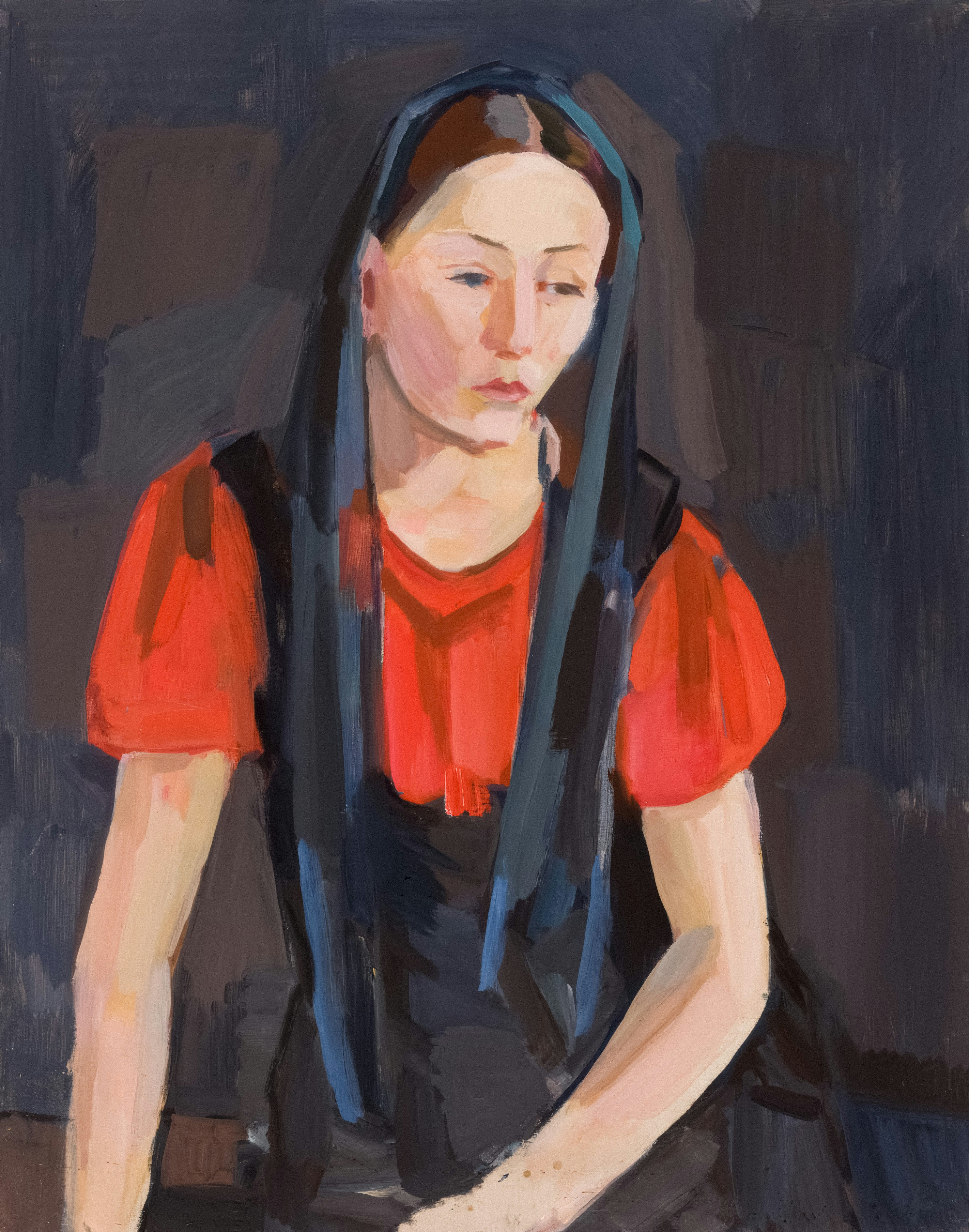 A woman in a red shirt and black veil. photo – Free Art Image on Unsplash