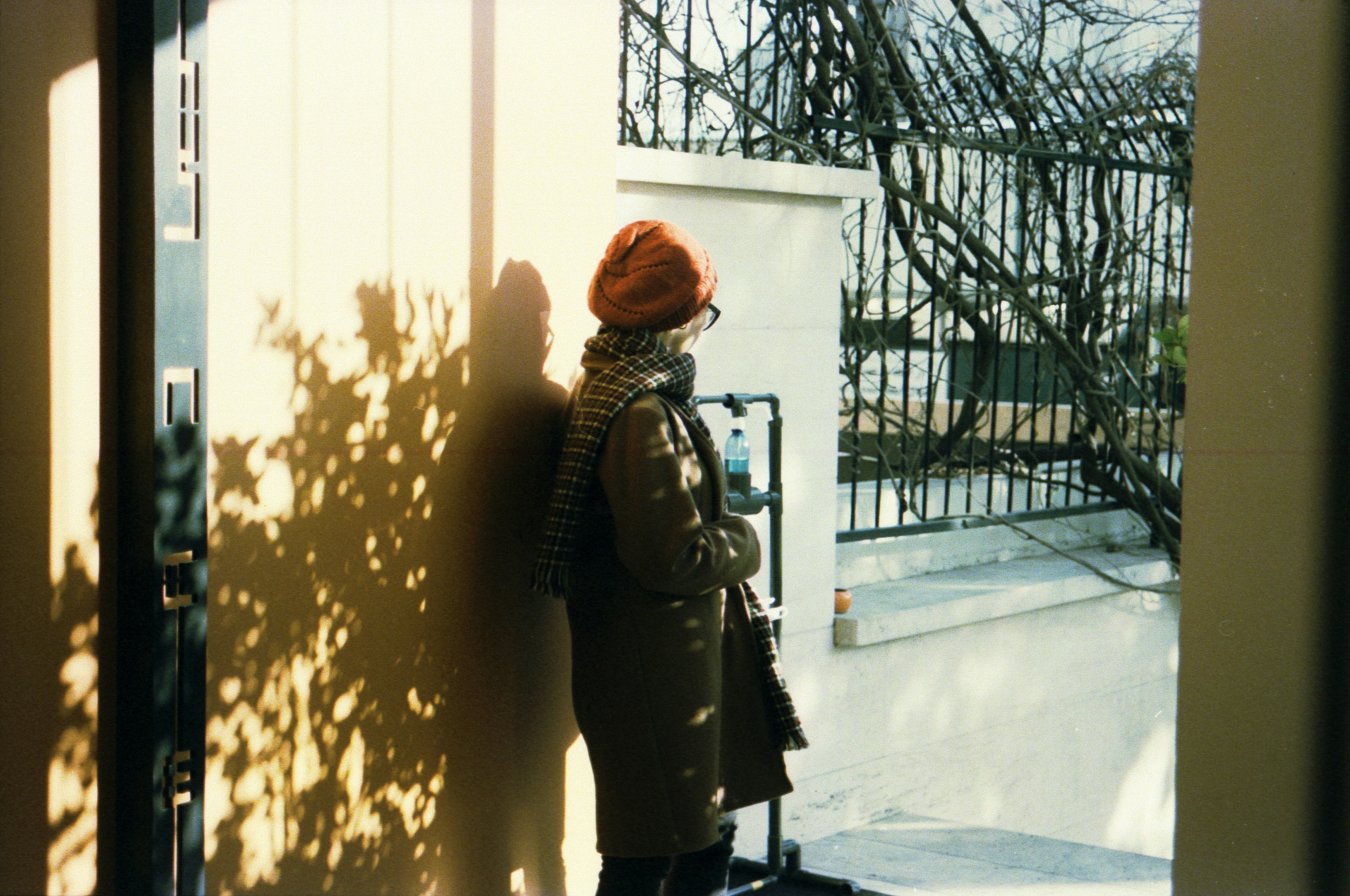 A person stands outside, looking at a fence. photo – Free Wallpaper ...