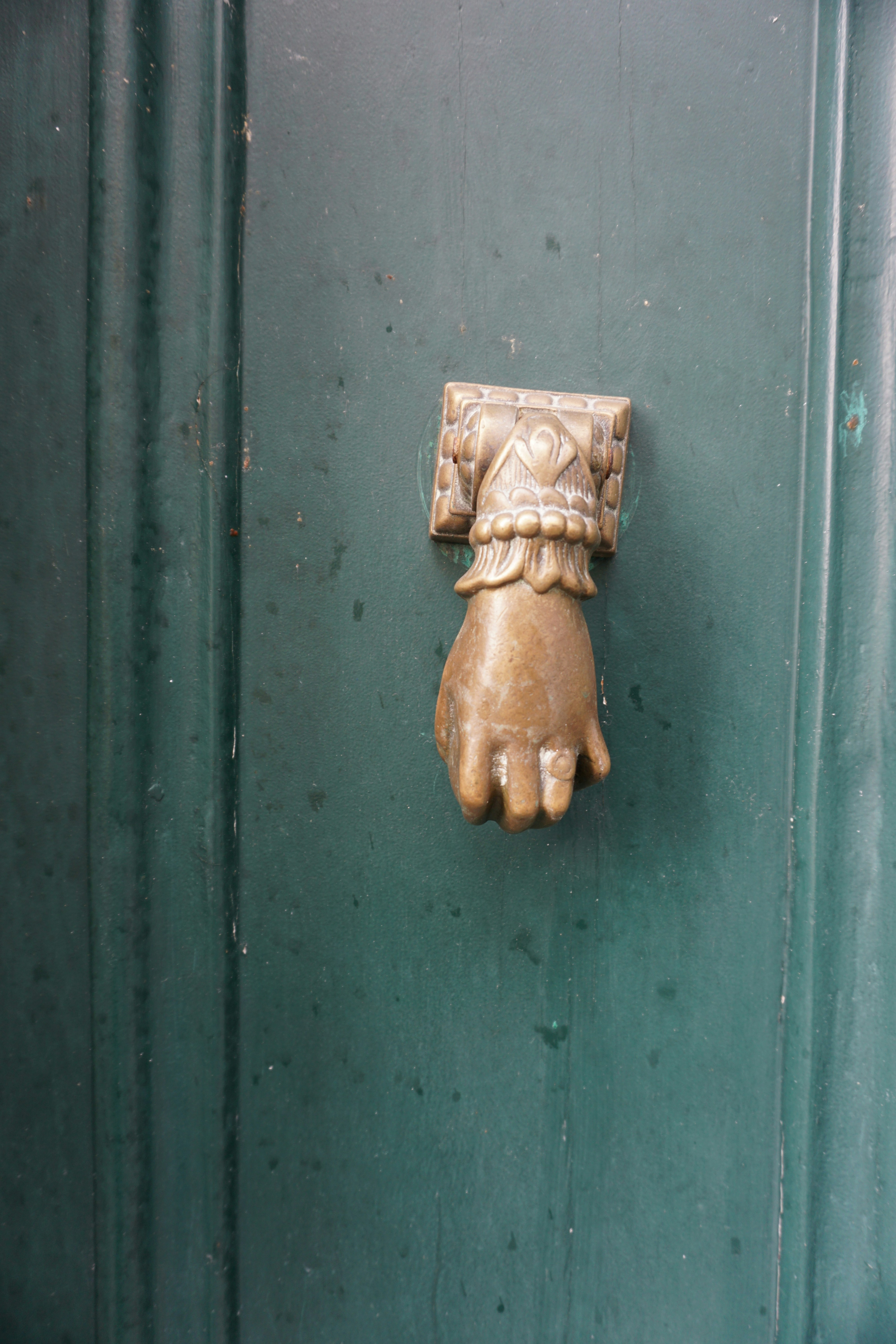 Verdigris Door, Bronze Hand Knocker: A Quiet Tale of Craft and Age