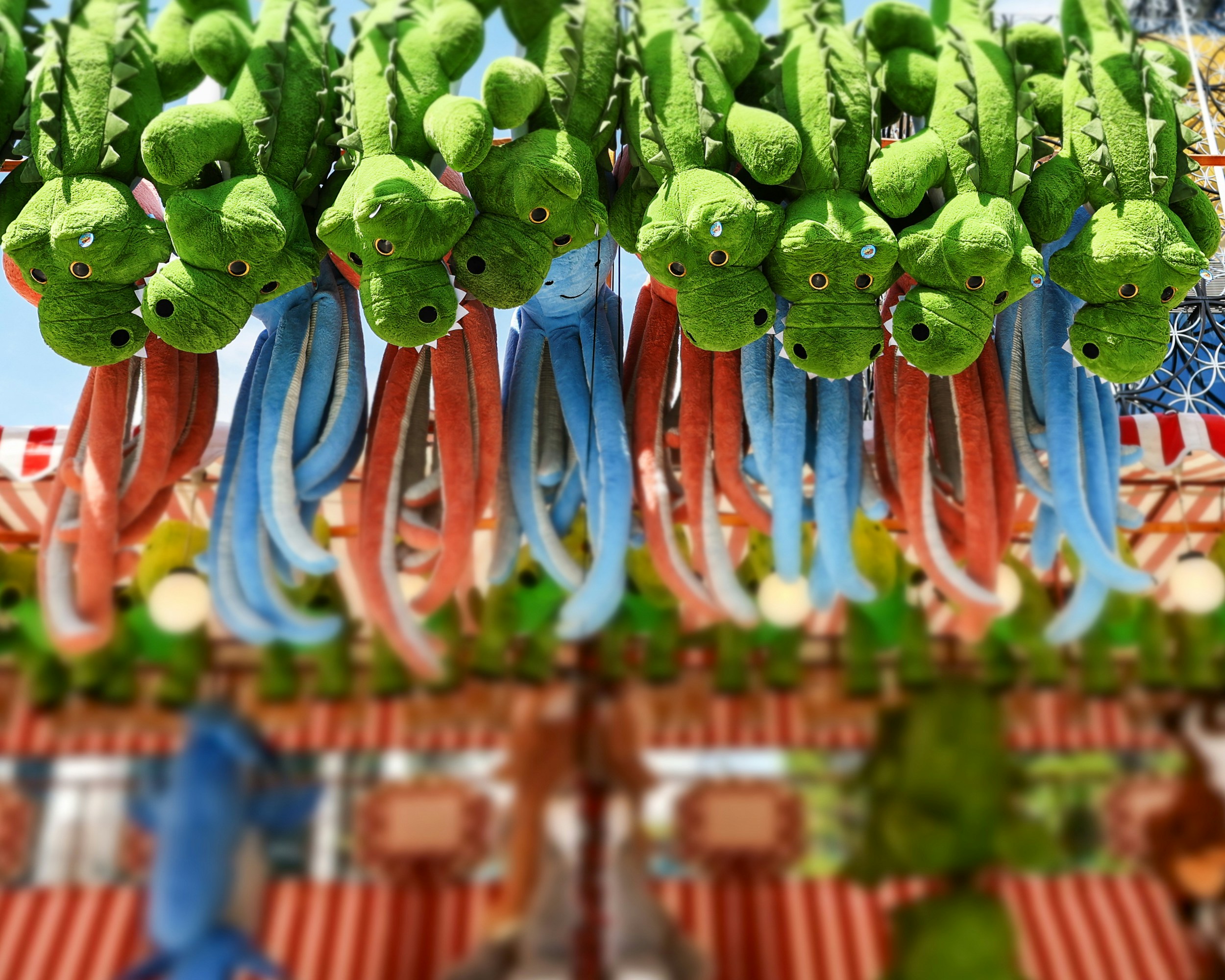 Whimsical Plush Menagerie: A Colorful Carnival Encounter