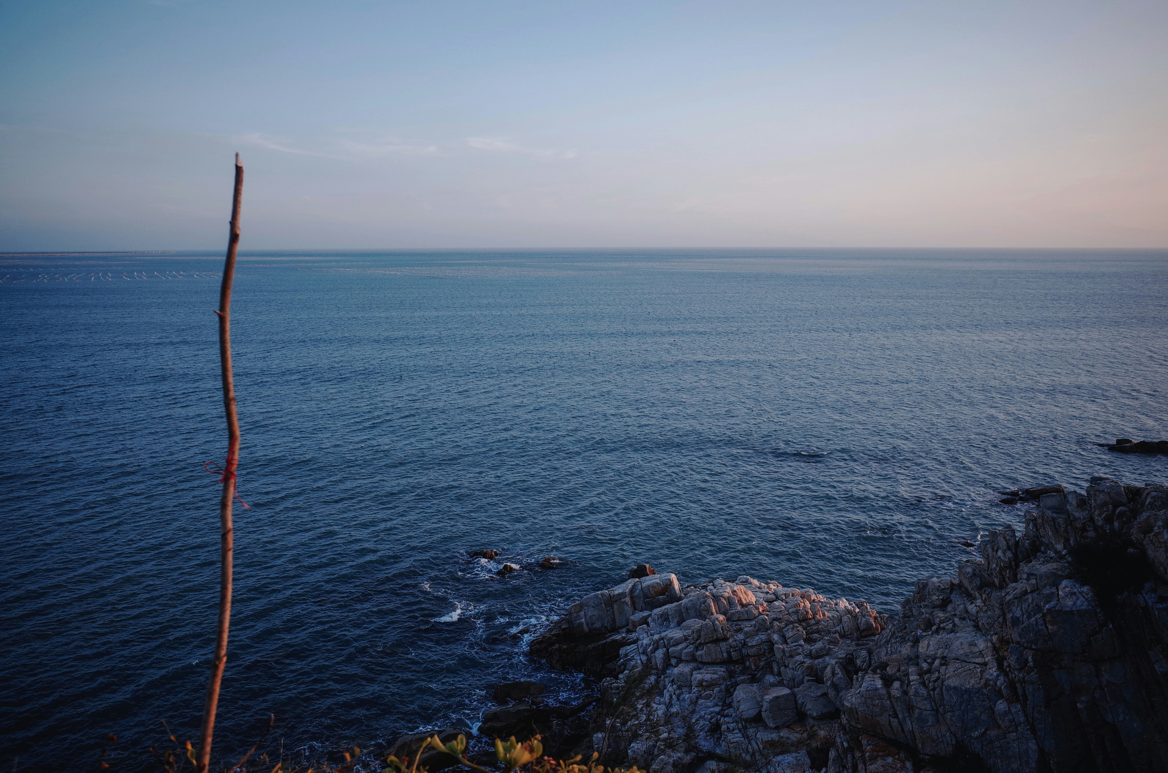 Lonely Mast Leaning Toward the Sea