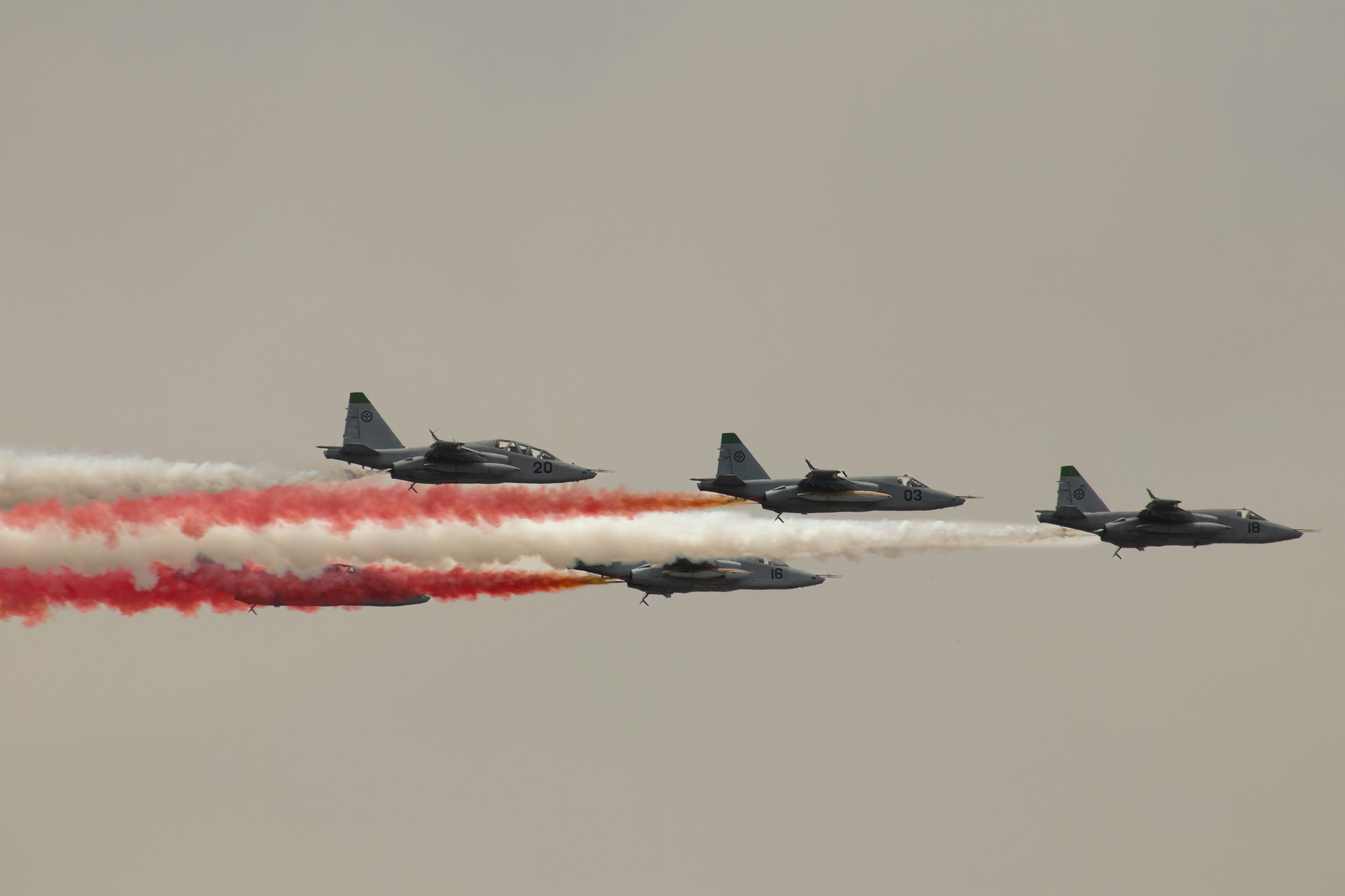 Viper Squadron in Colored Contrails