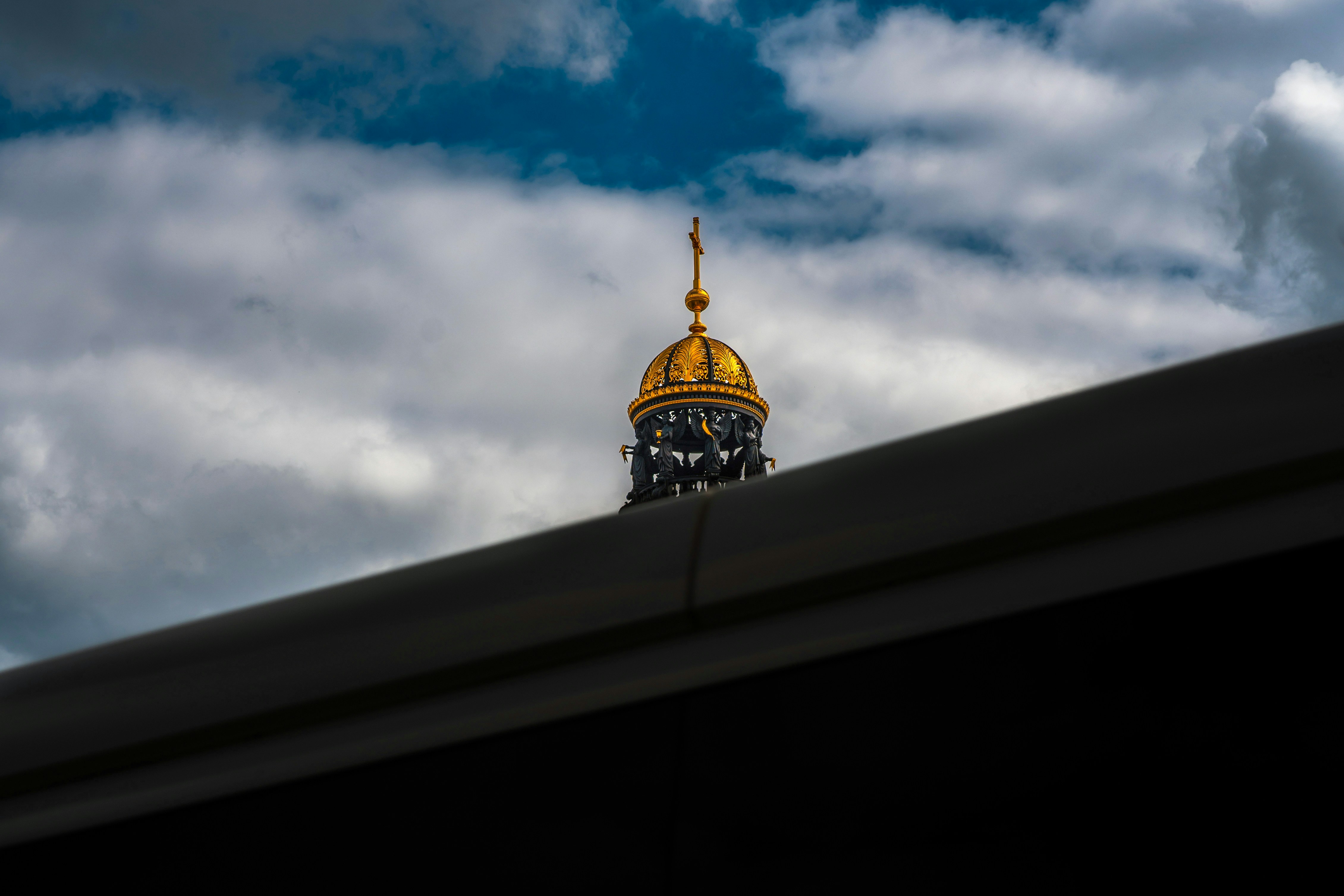 Golden Dome Above the Rooftop Ridge