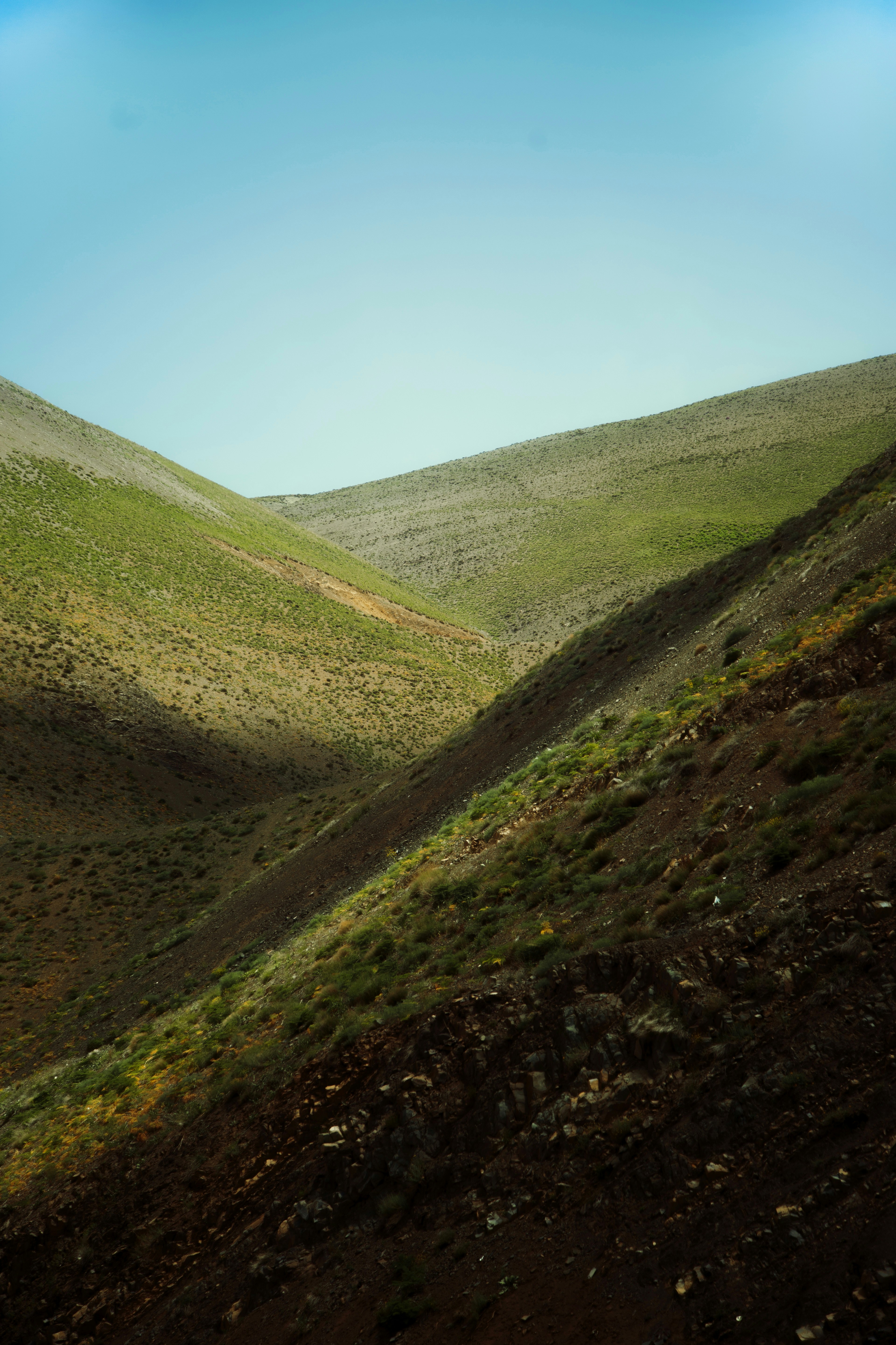 Emerald Slopes Under a Tranquil Sky