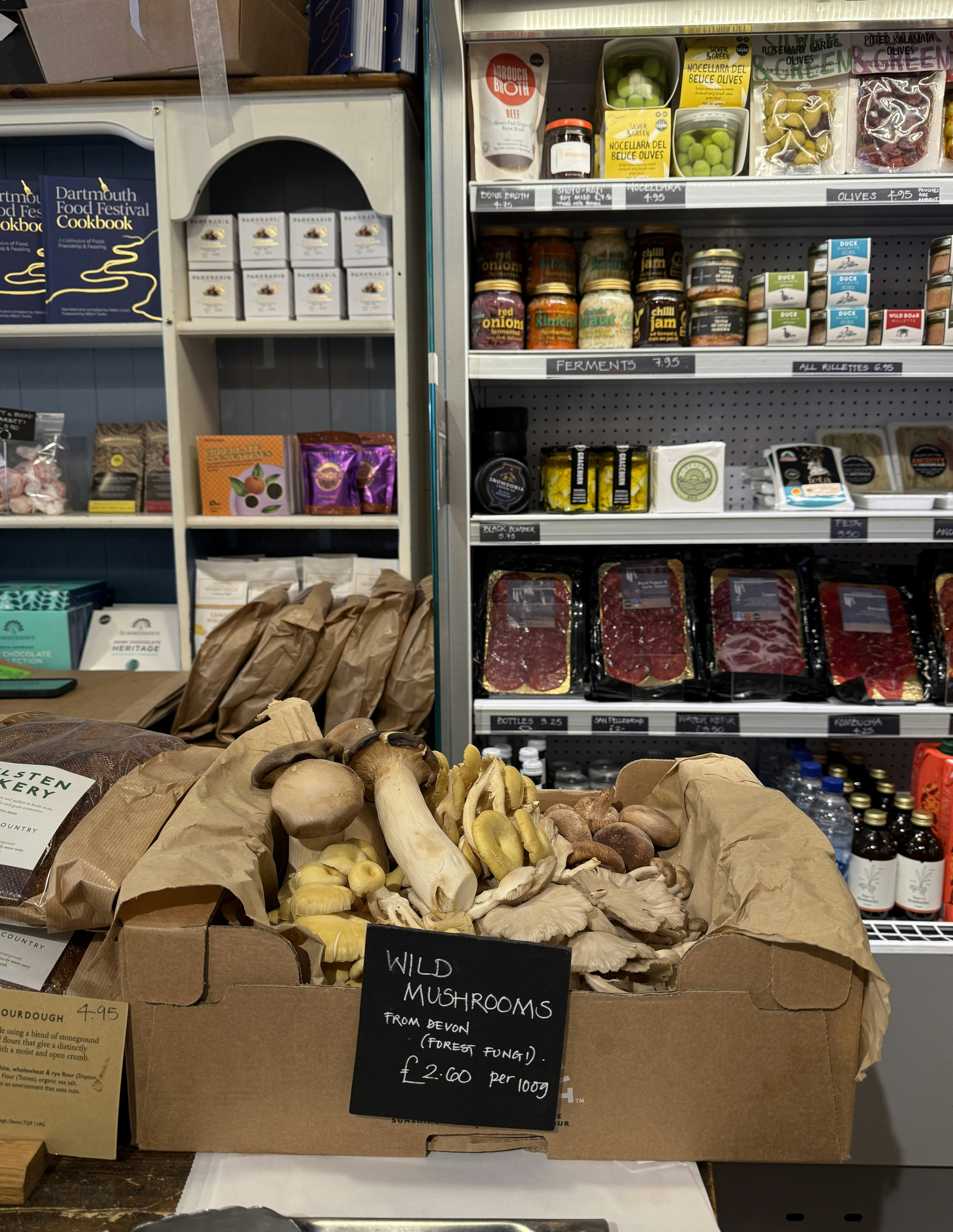 Mushroom Bonanza in a Cardboard Display: Wild Harvest at the Market