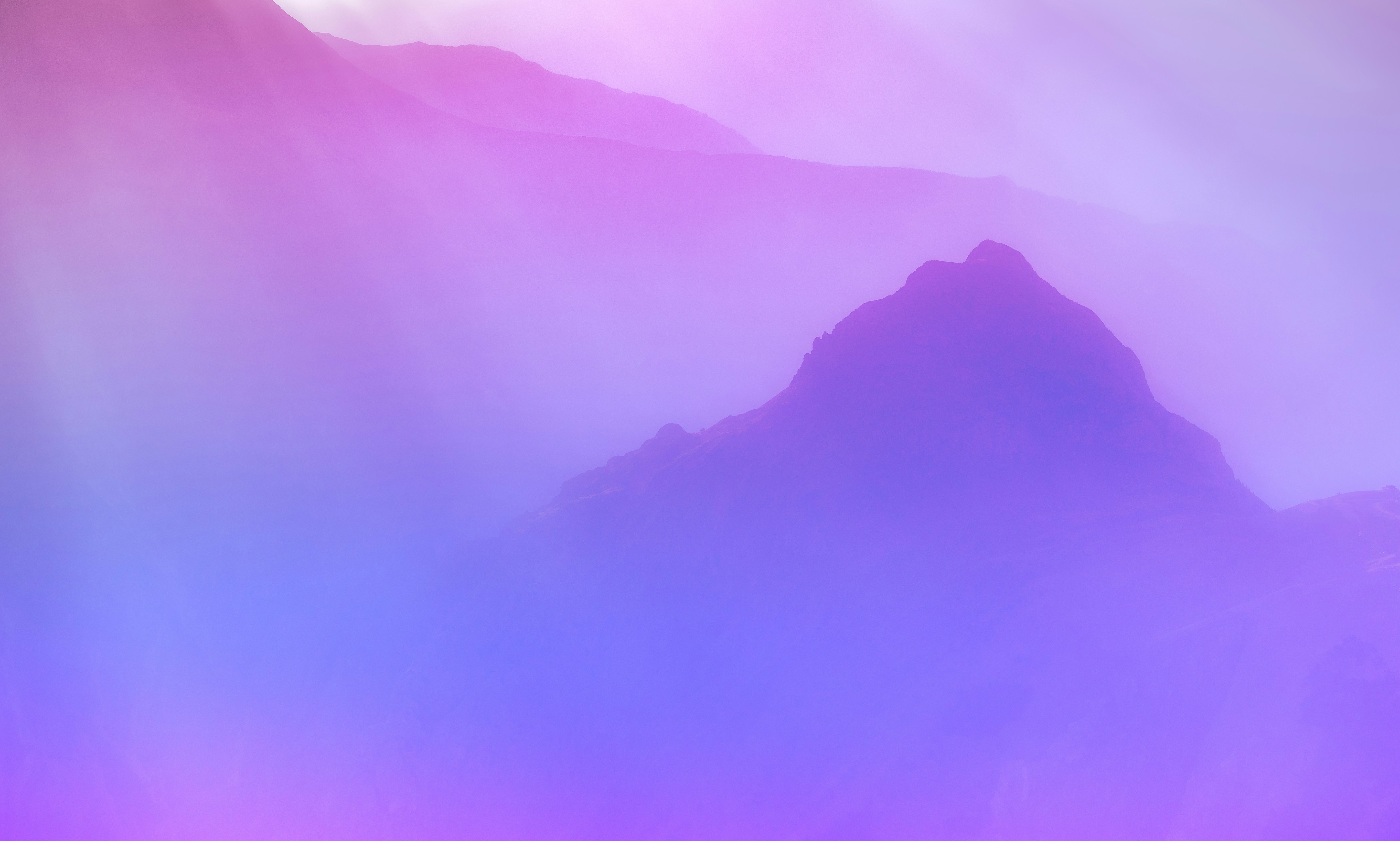 Mystical mountains are seen through colorful mist. photo – Free Purple ...