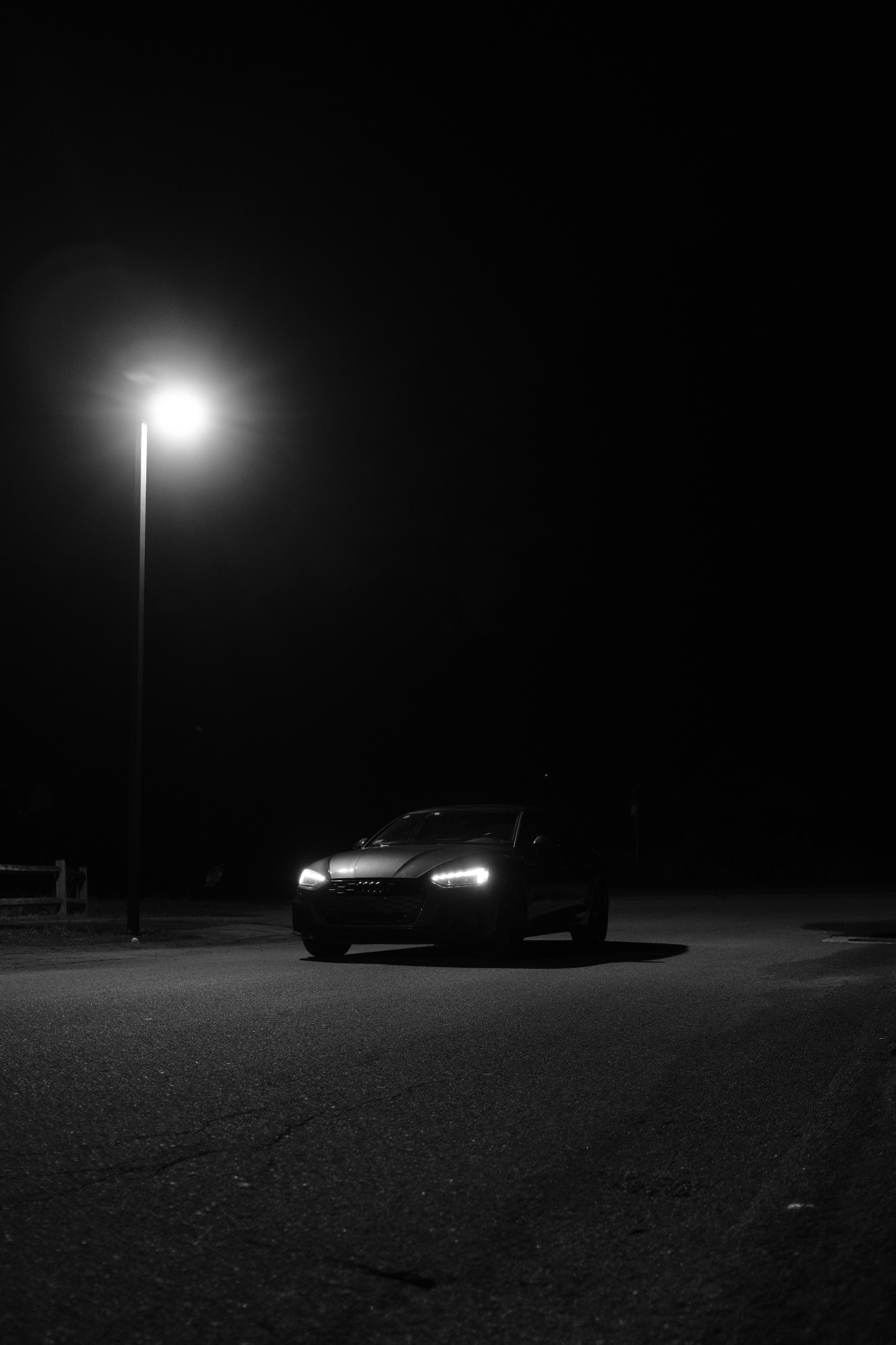 Illuminated Solitude: A Nighttime Encounter