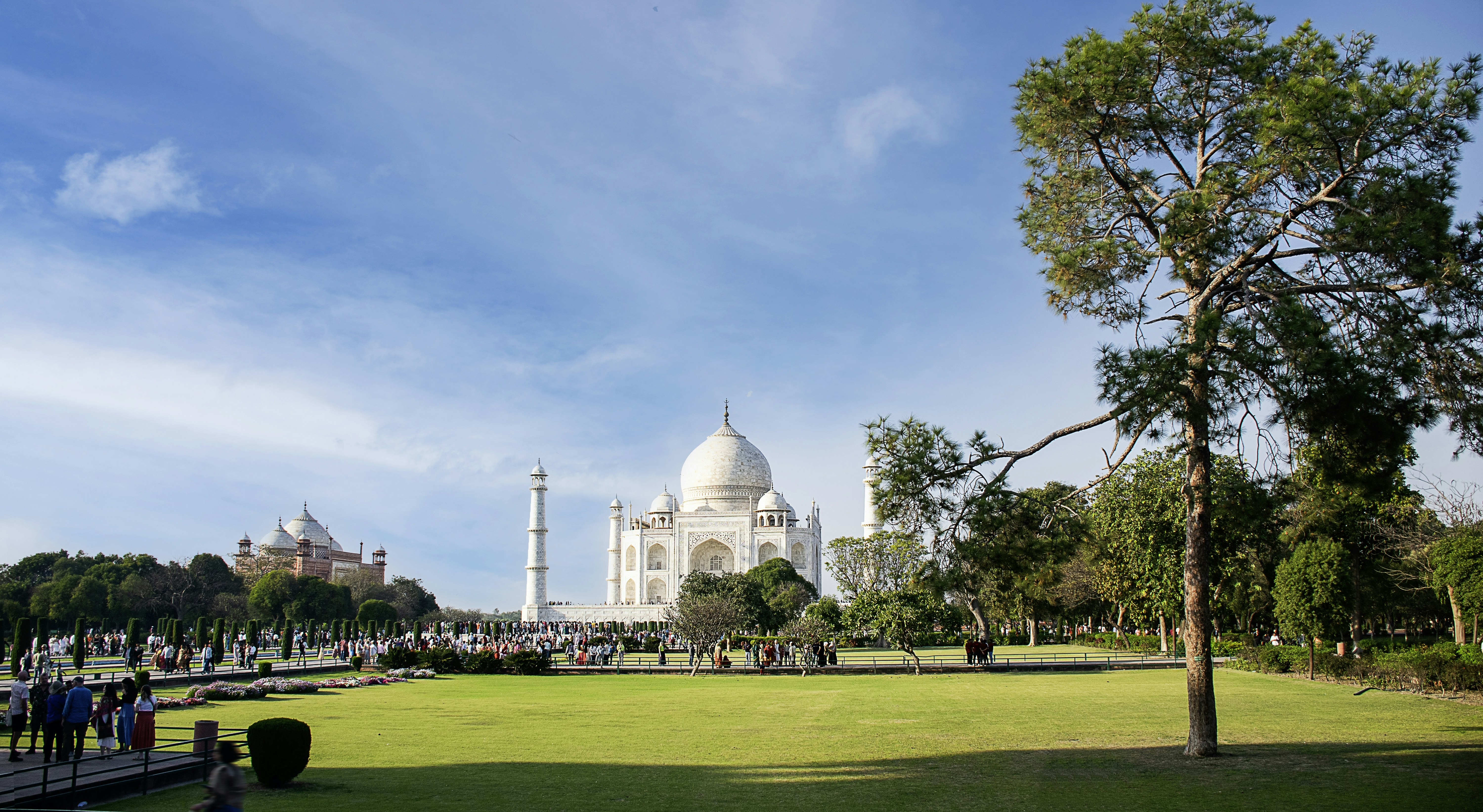 Travelling to wonders of the world place Taj Mahal an Unesco world heritage site at Agra, Uttar Pradesh, India in 2024.