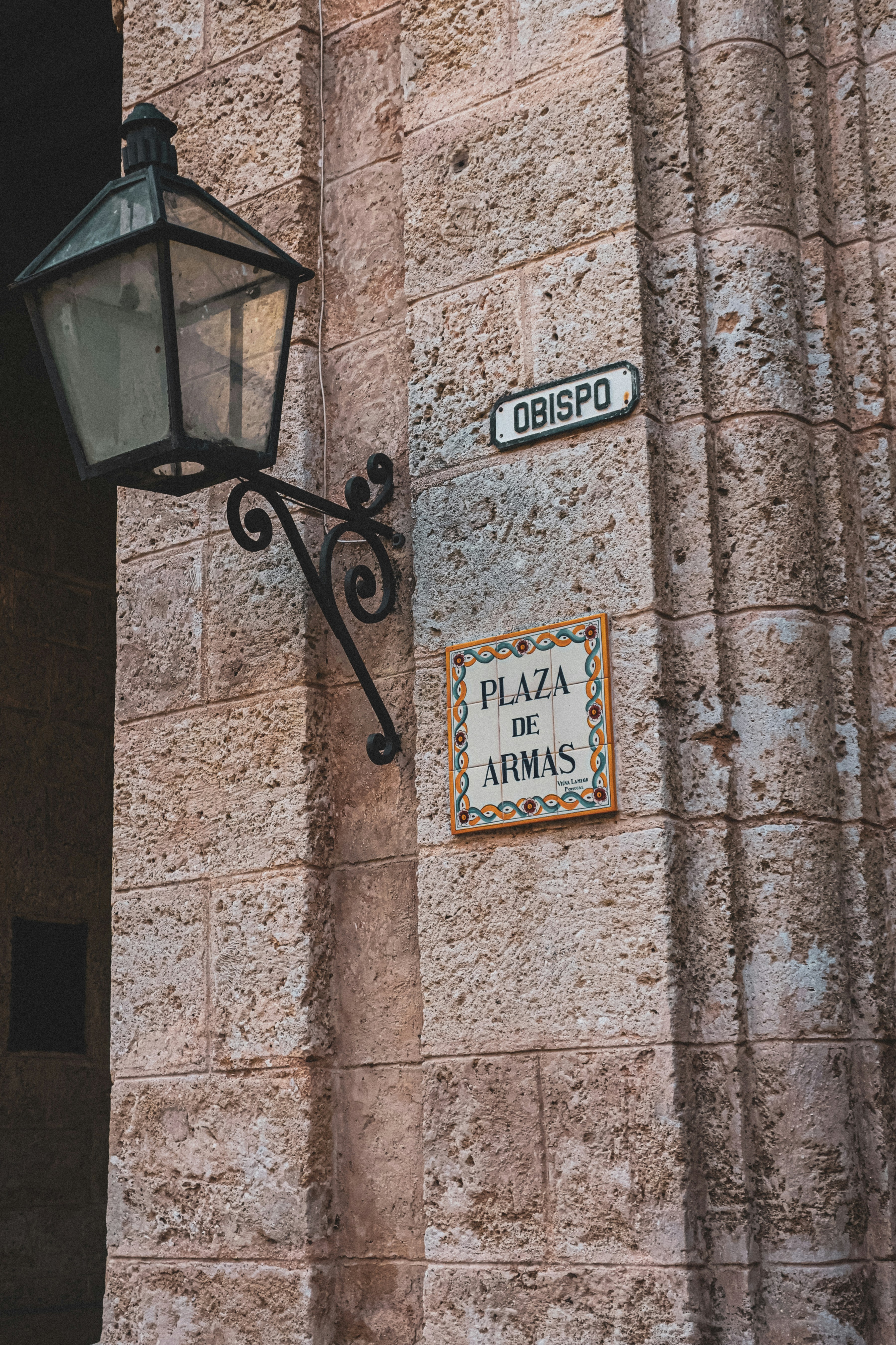 Lantern over Stone Plaza: A Corner of Obispo