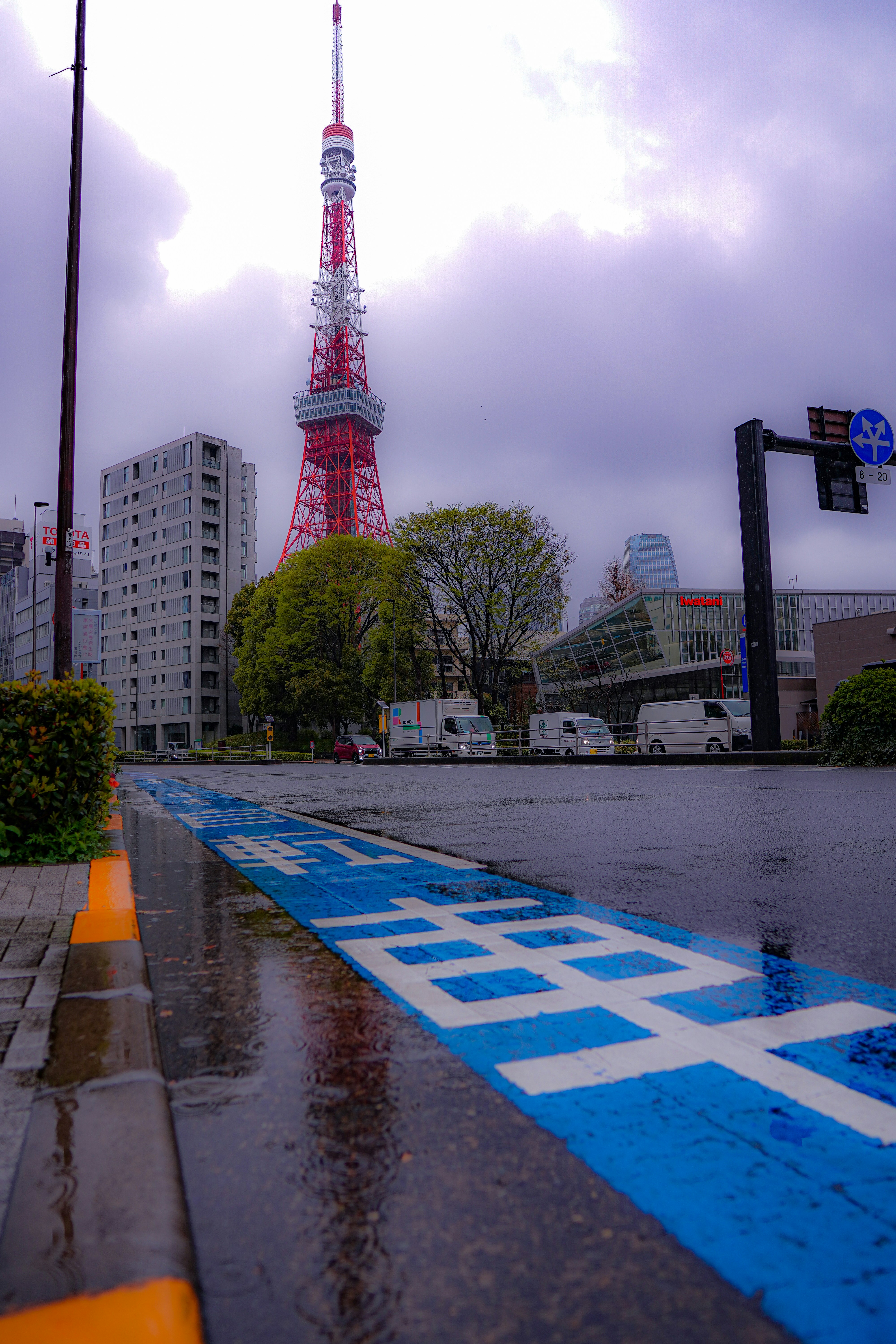Urban Reflections: Tokyo's Icon Amidst the Clouds
