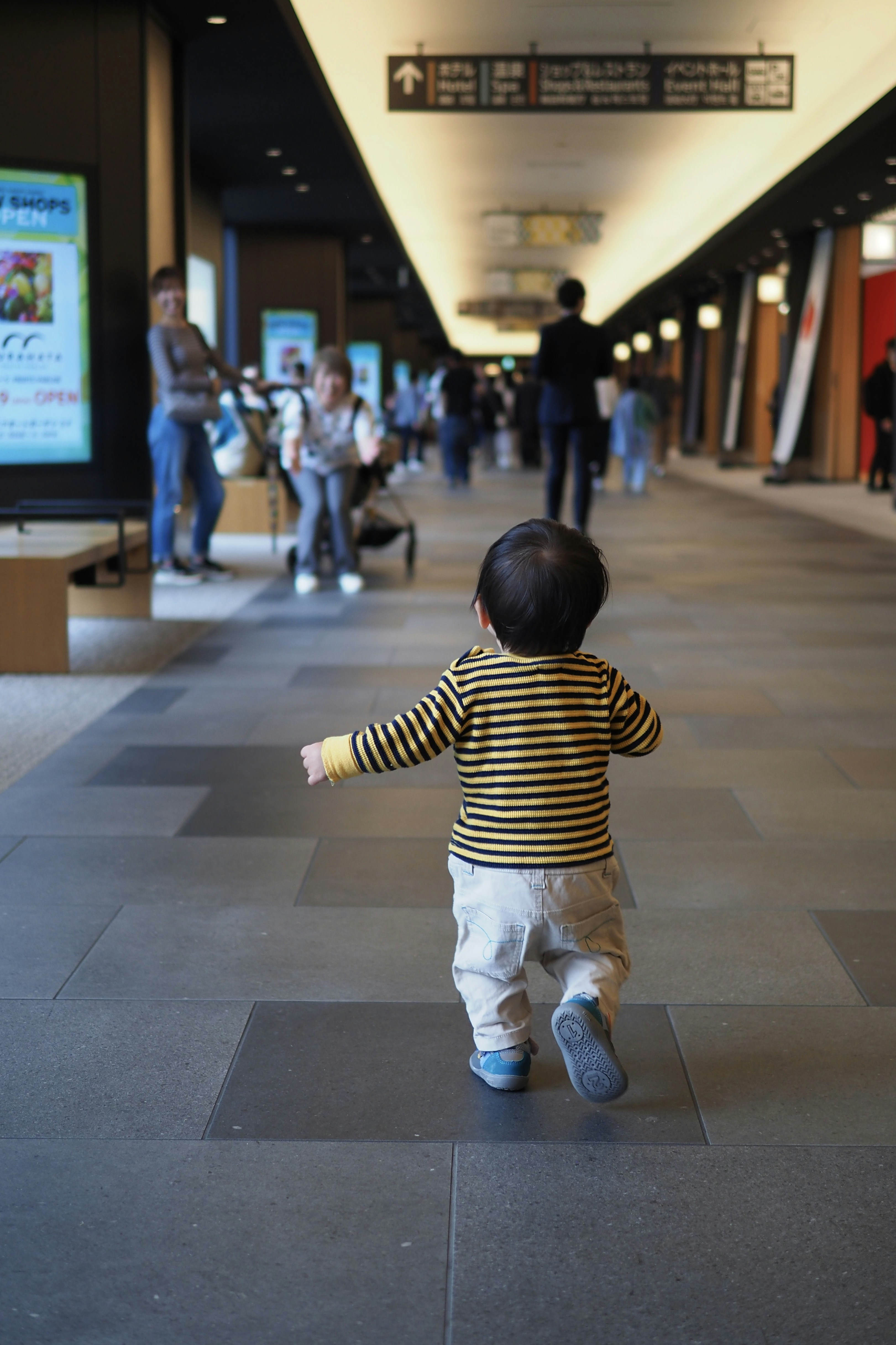 The Striped Wanderer: A Toddler's First Mall Trek