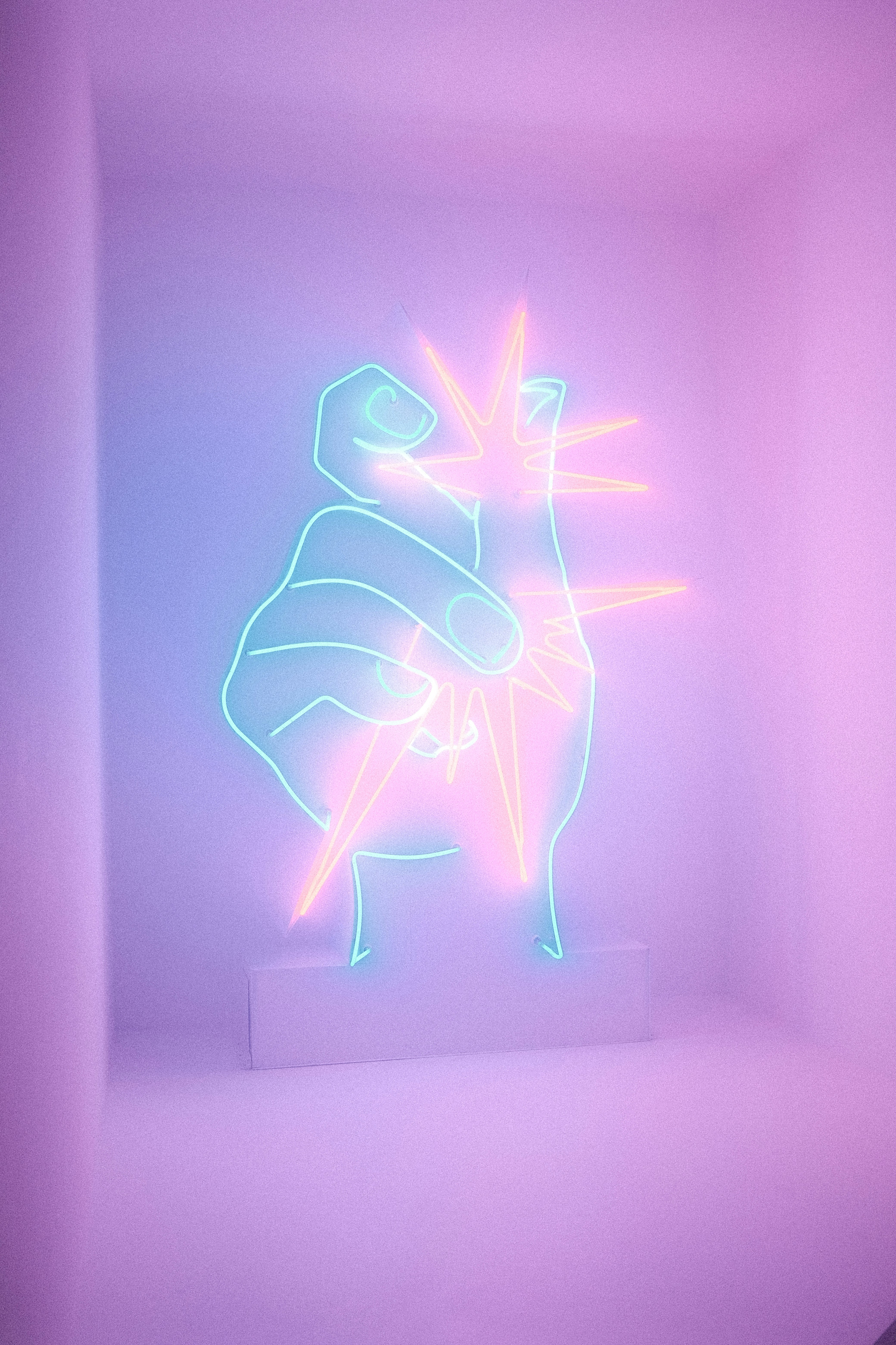 Neon Fist in a Lavender Glow