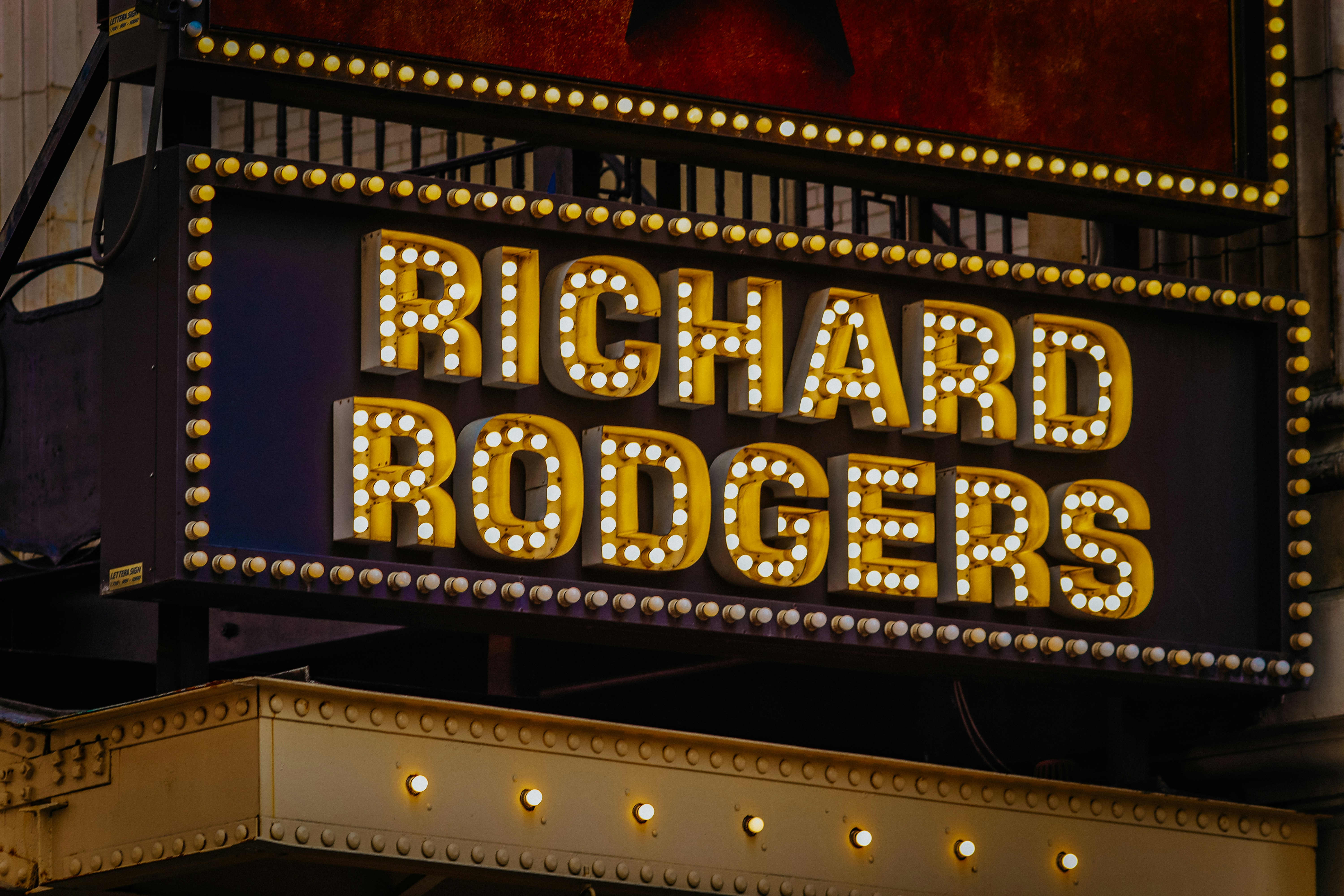 The richard rodgers theater's marquee shines brightly. photo – Free ...