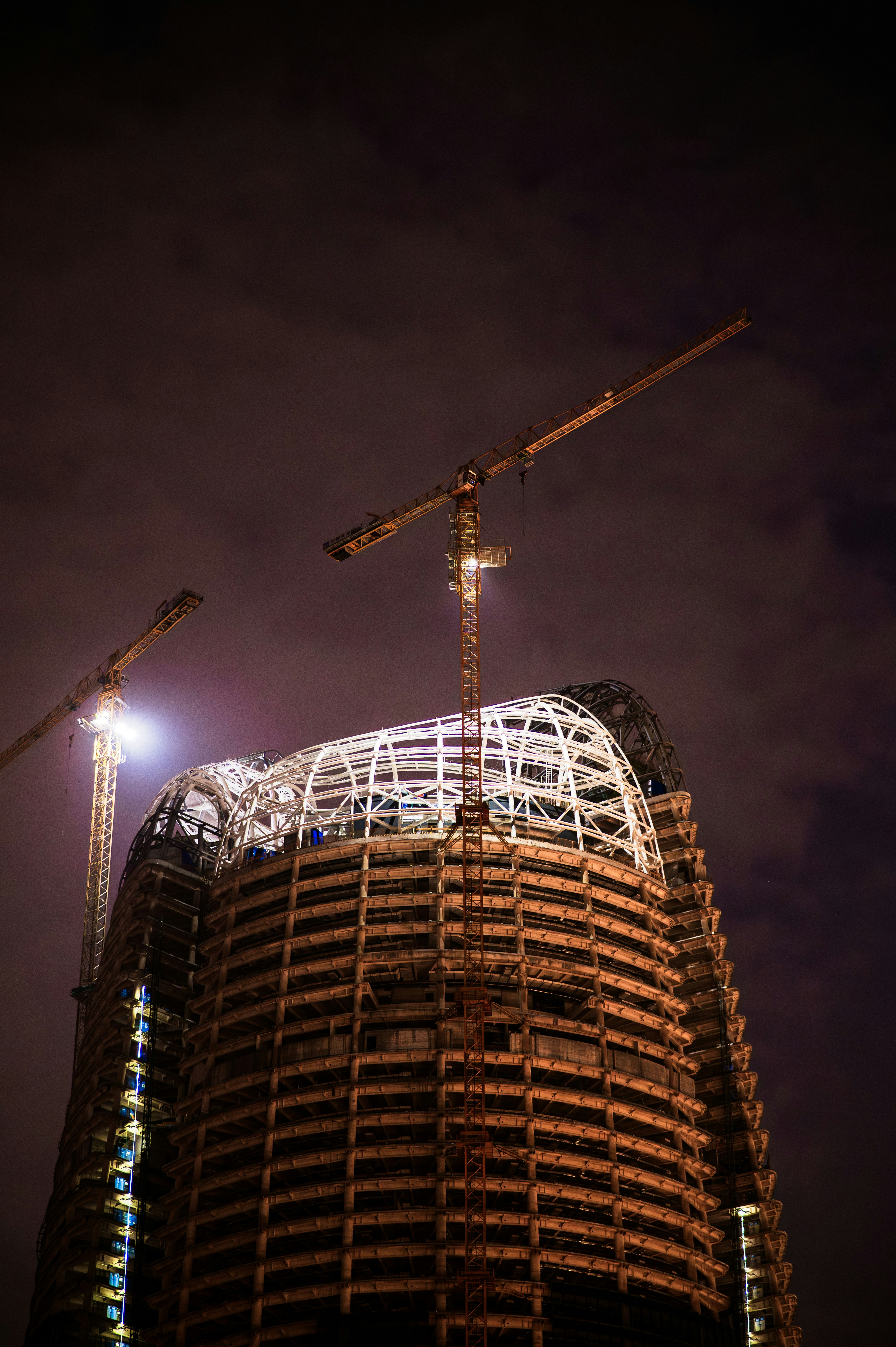 The Rise of Innovation: A Nighttime Construction Marvel