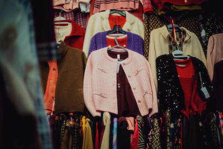 Centerpiece Pink Cardigan Anchors a Rainbow of Vintage Outerwear
