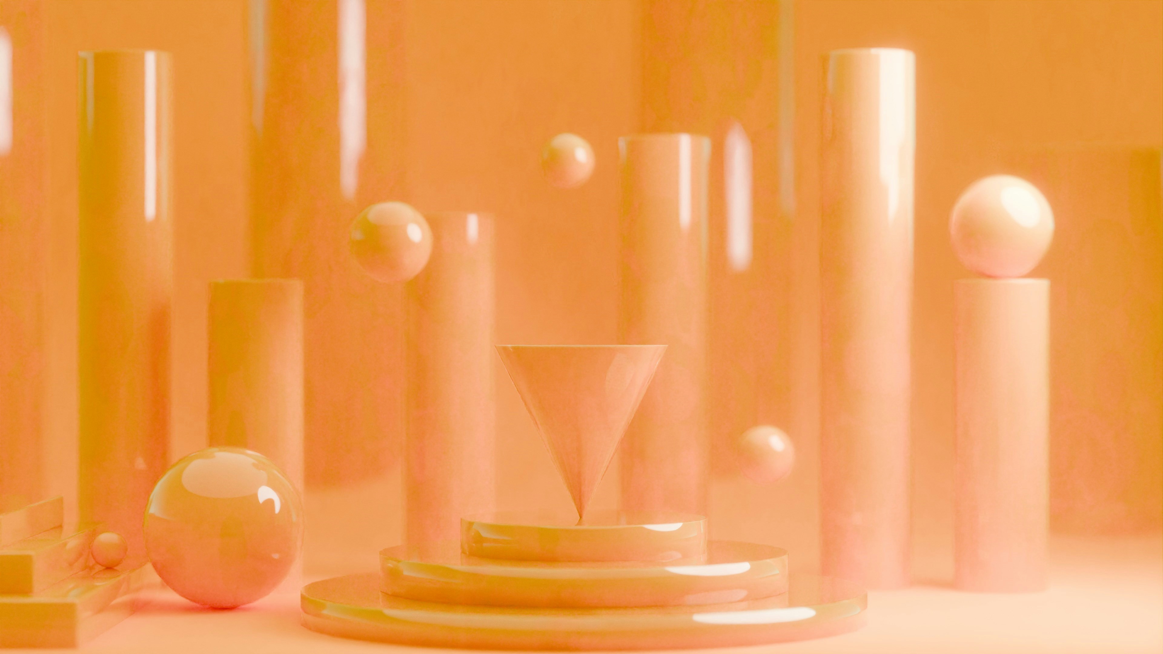 Abstract orange objects on a pedestal. photo – Free Abstract Image on ...
