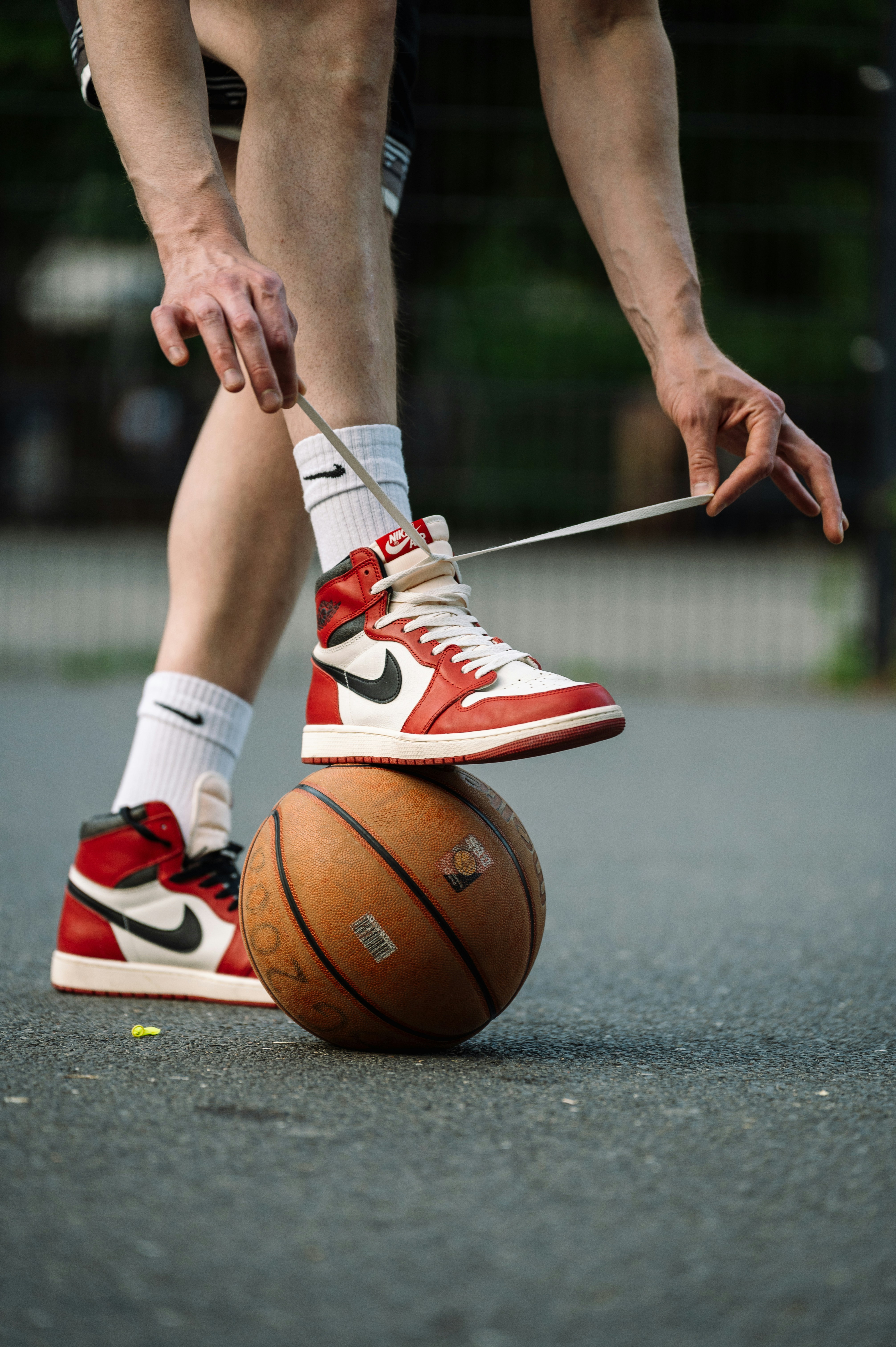 Lacing Up for the Game: A Moment of Focus