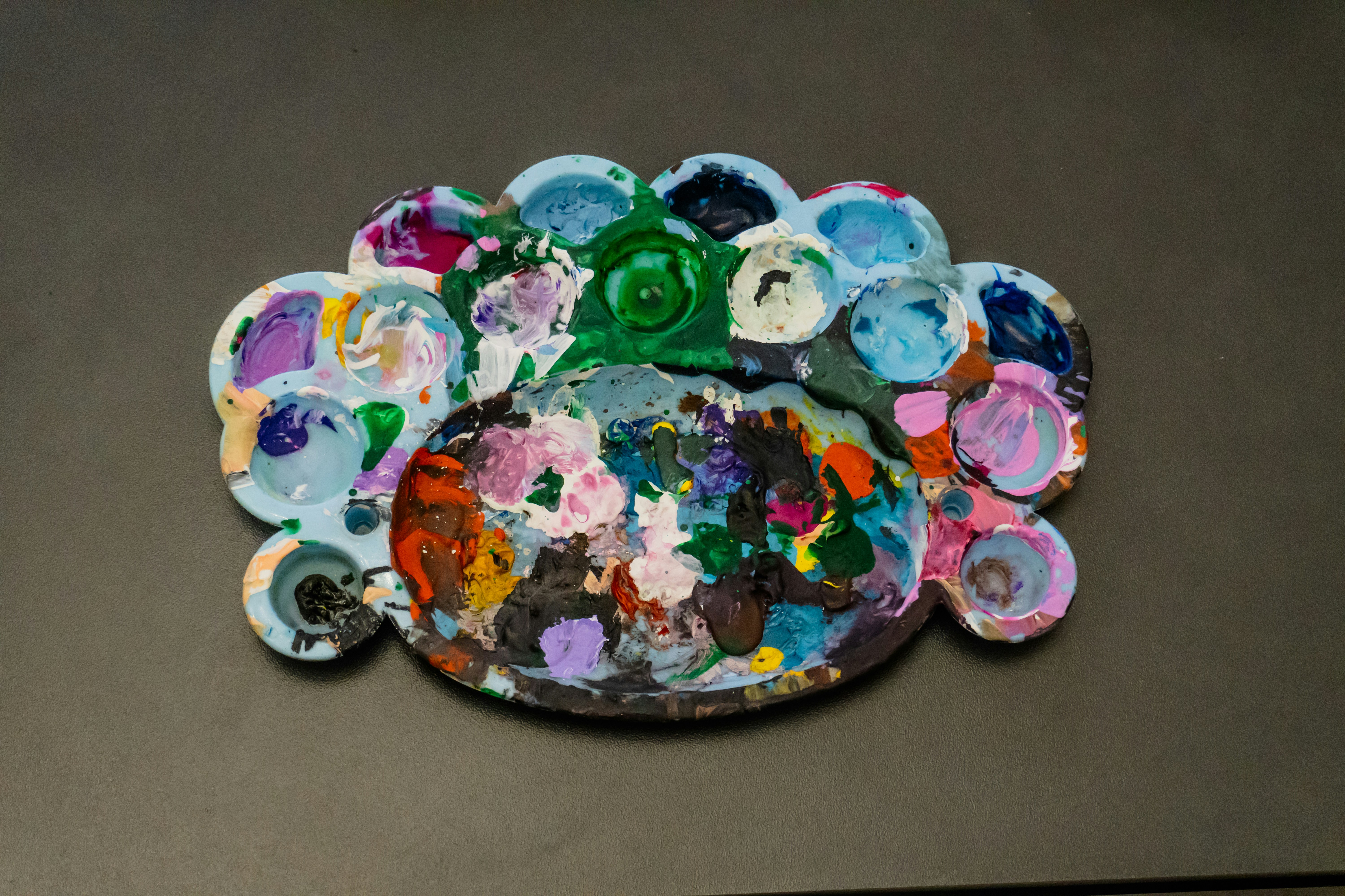 Palette Playground: Pigment Swirls on a Studio Table