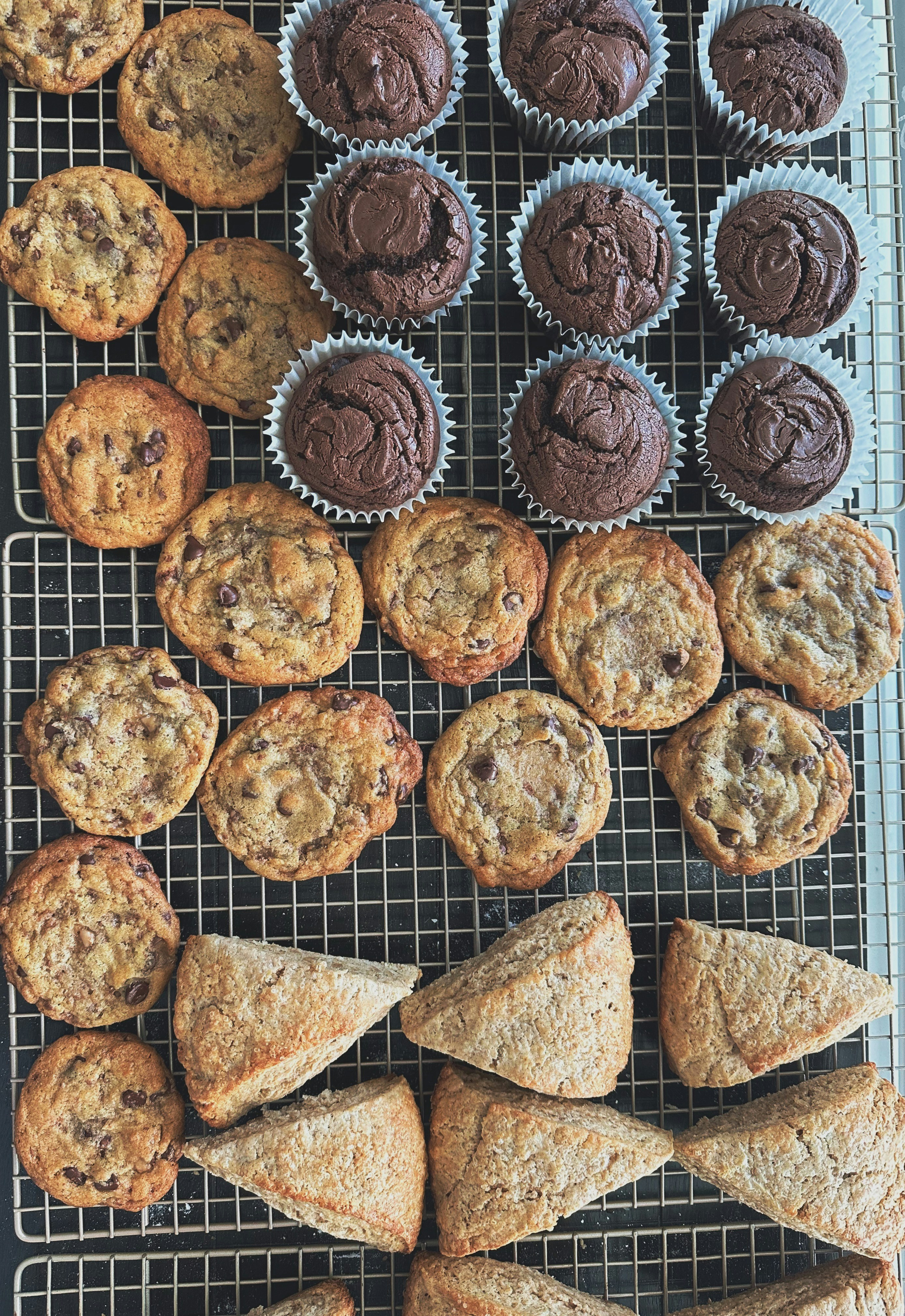 Freshly baked cookies, muffins, and scones.