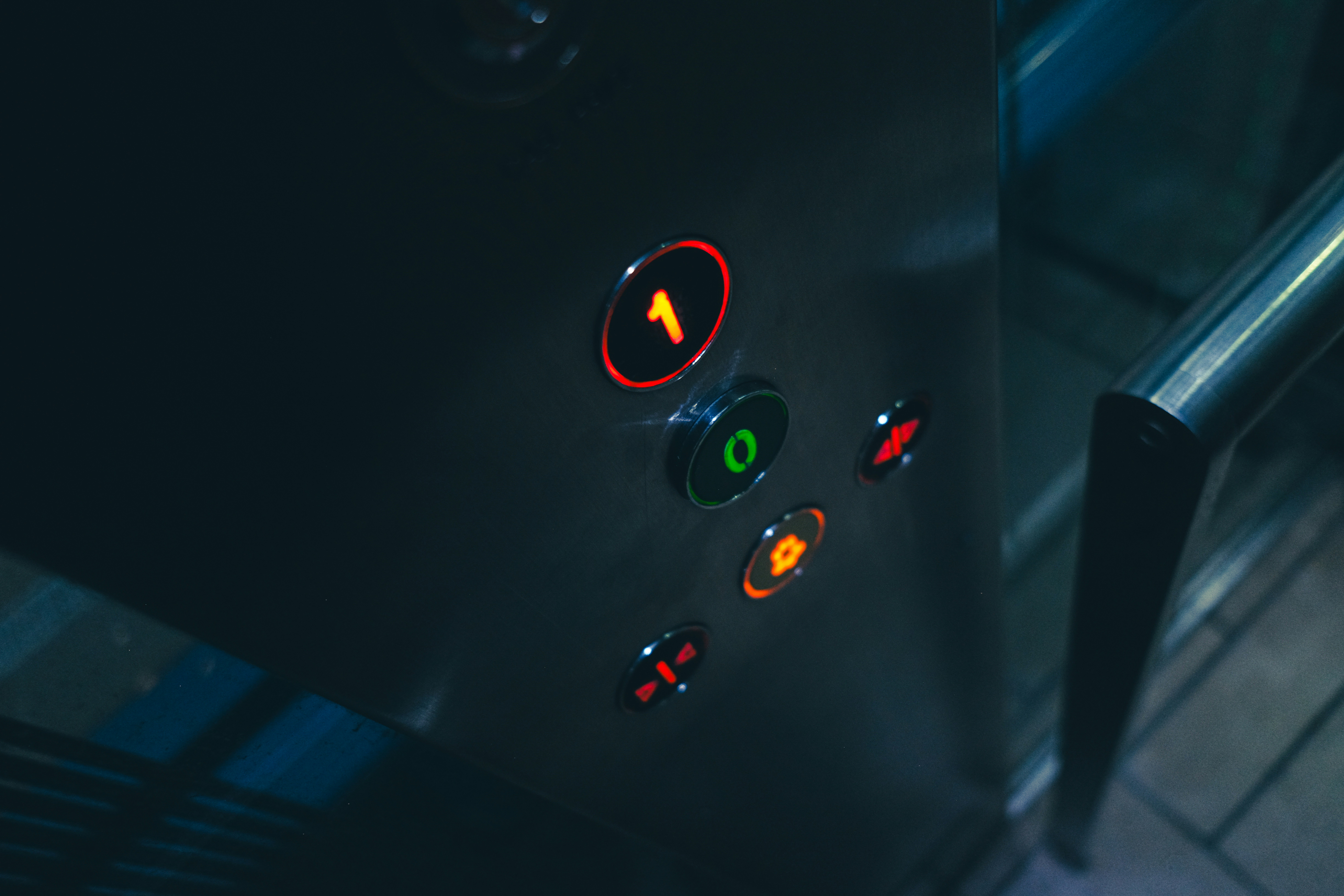 Elevator buttons are lit up on the panel. photo – Free London Image on ...