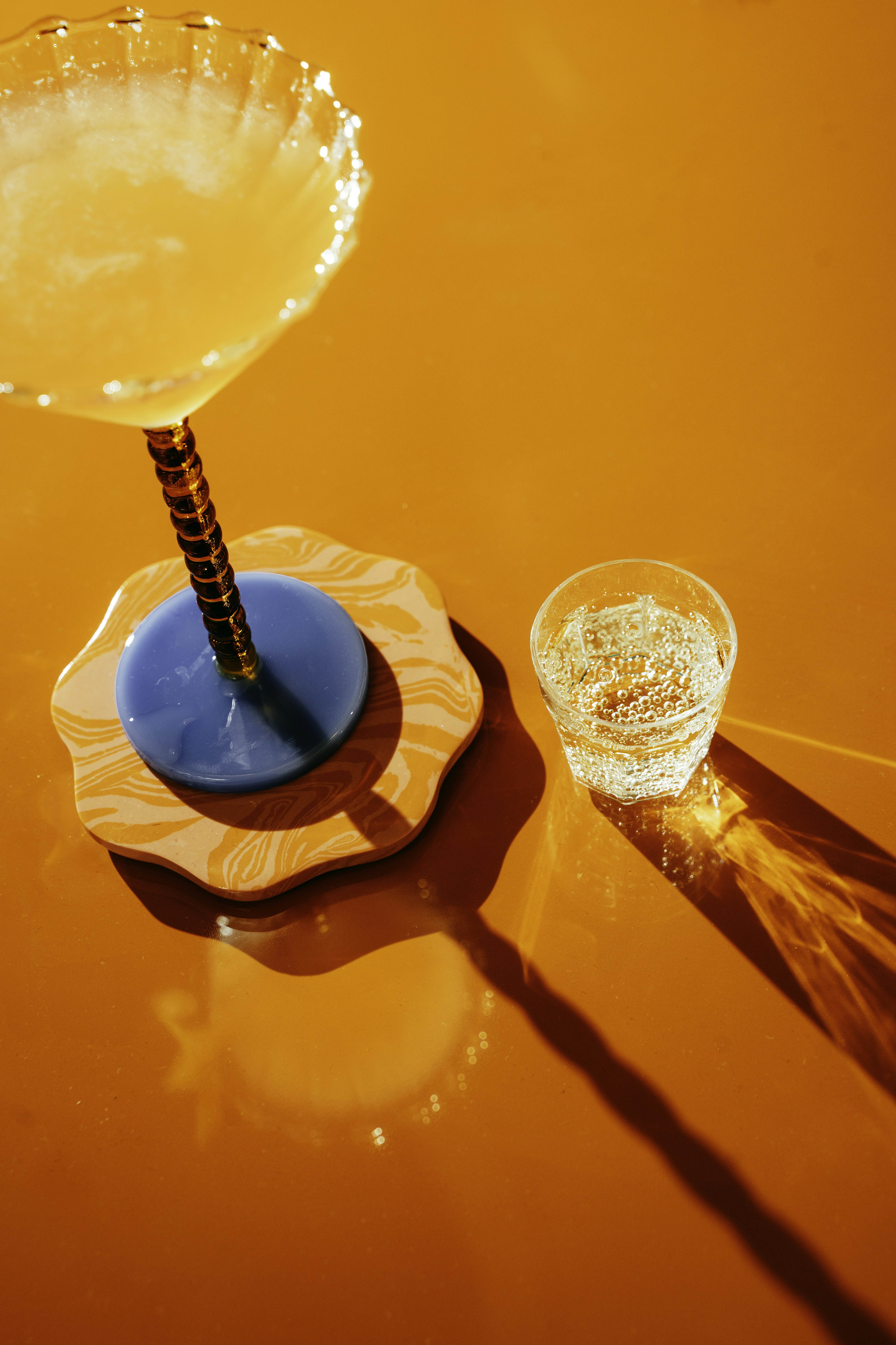 Blue Base, Orange Scene: A Studio Cocktail on Fire