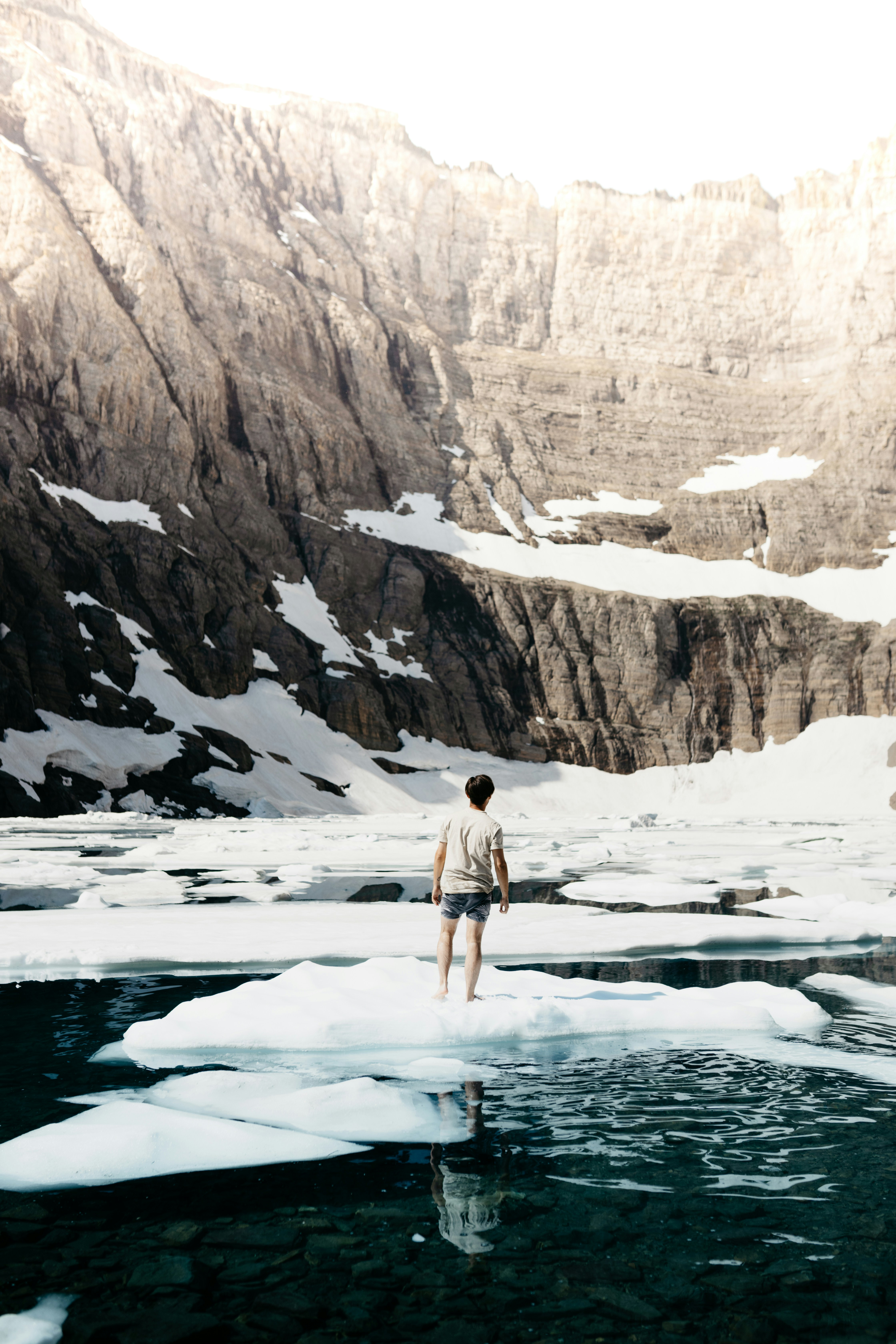 Solitary Traveler on Ice: Echoes of a Frozen Canyon
