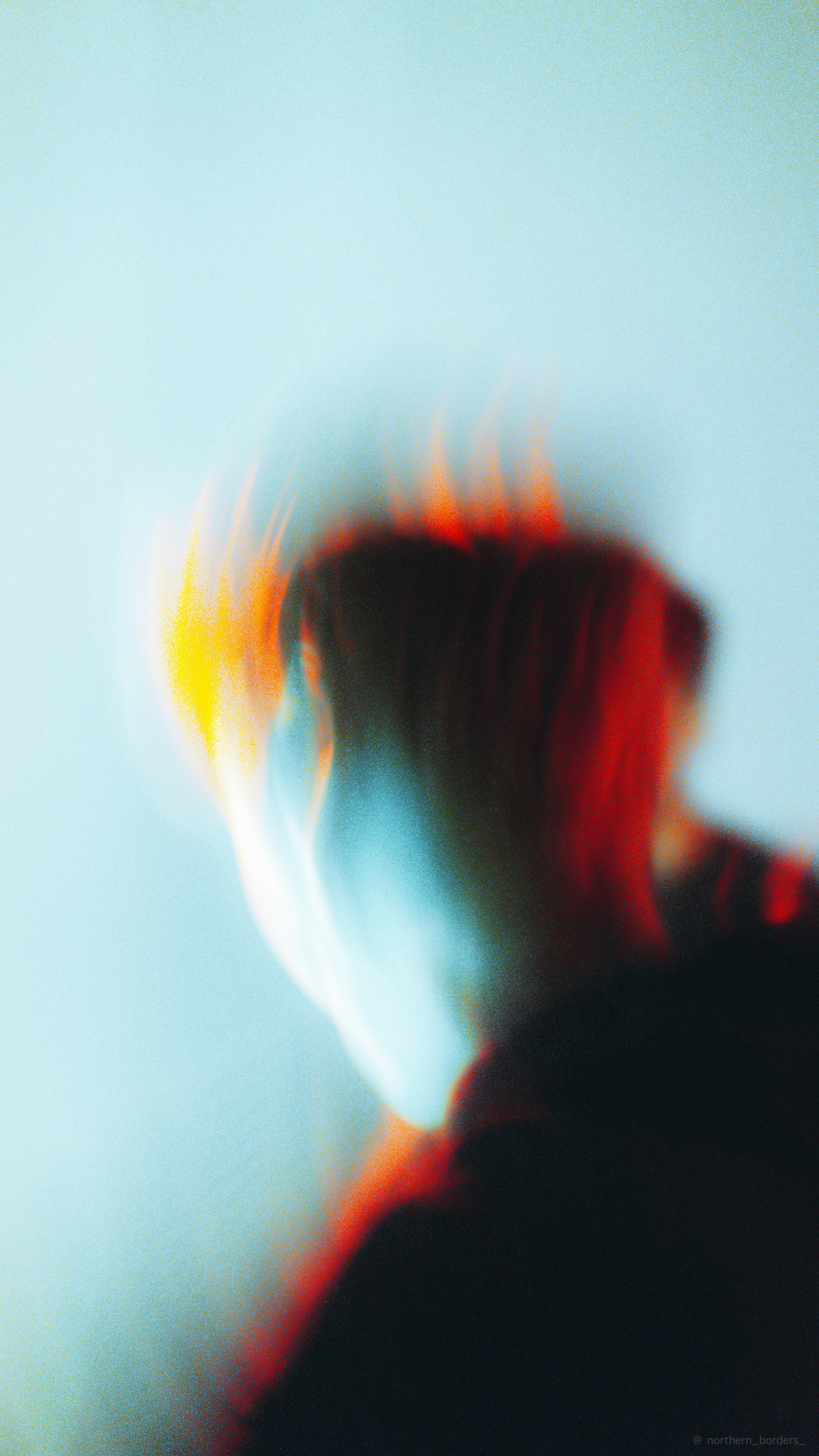 Abstract representation of a figure in motion, blending vibrant hues against a soft background. The fluidity captures the essence of movement and emotion.