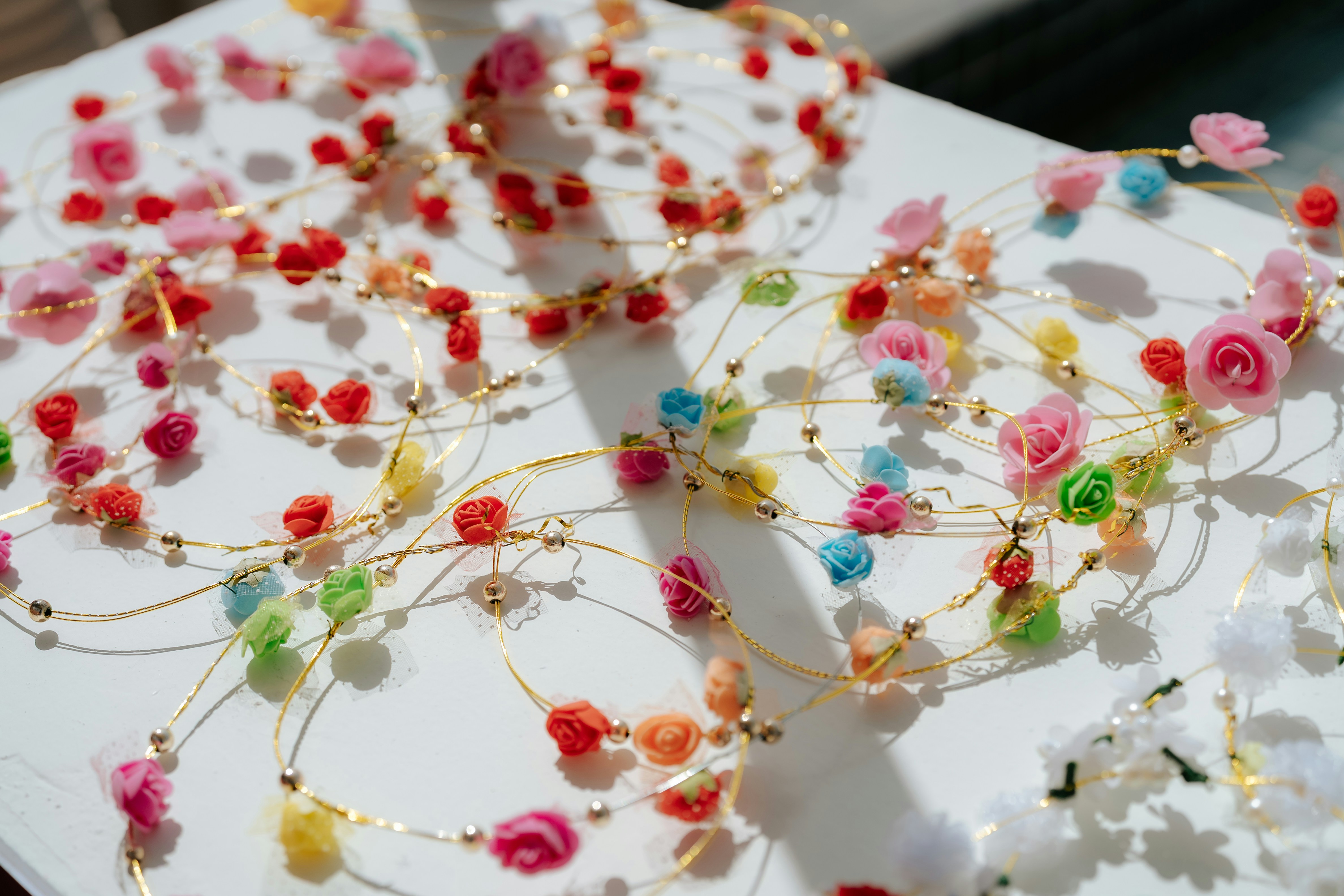Whimsical Floral Adornments in Sunlit Splendor