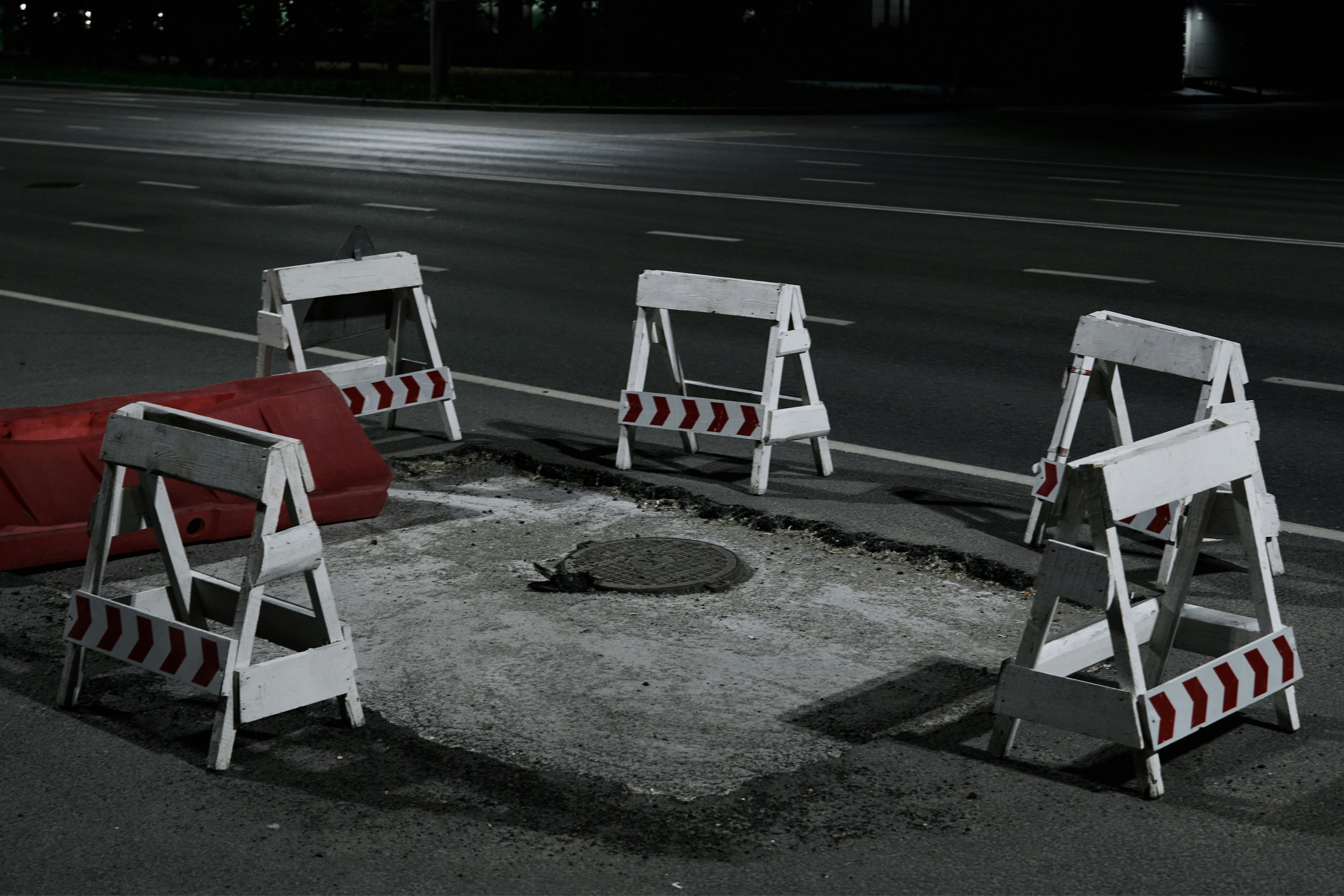Urban Nighttime Caution: A Snapshot of Roadwork Barriers