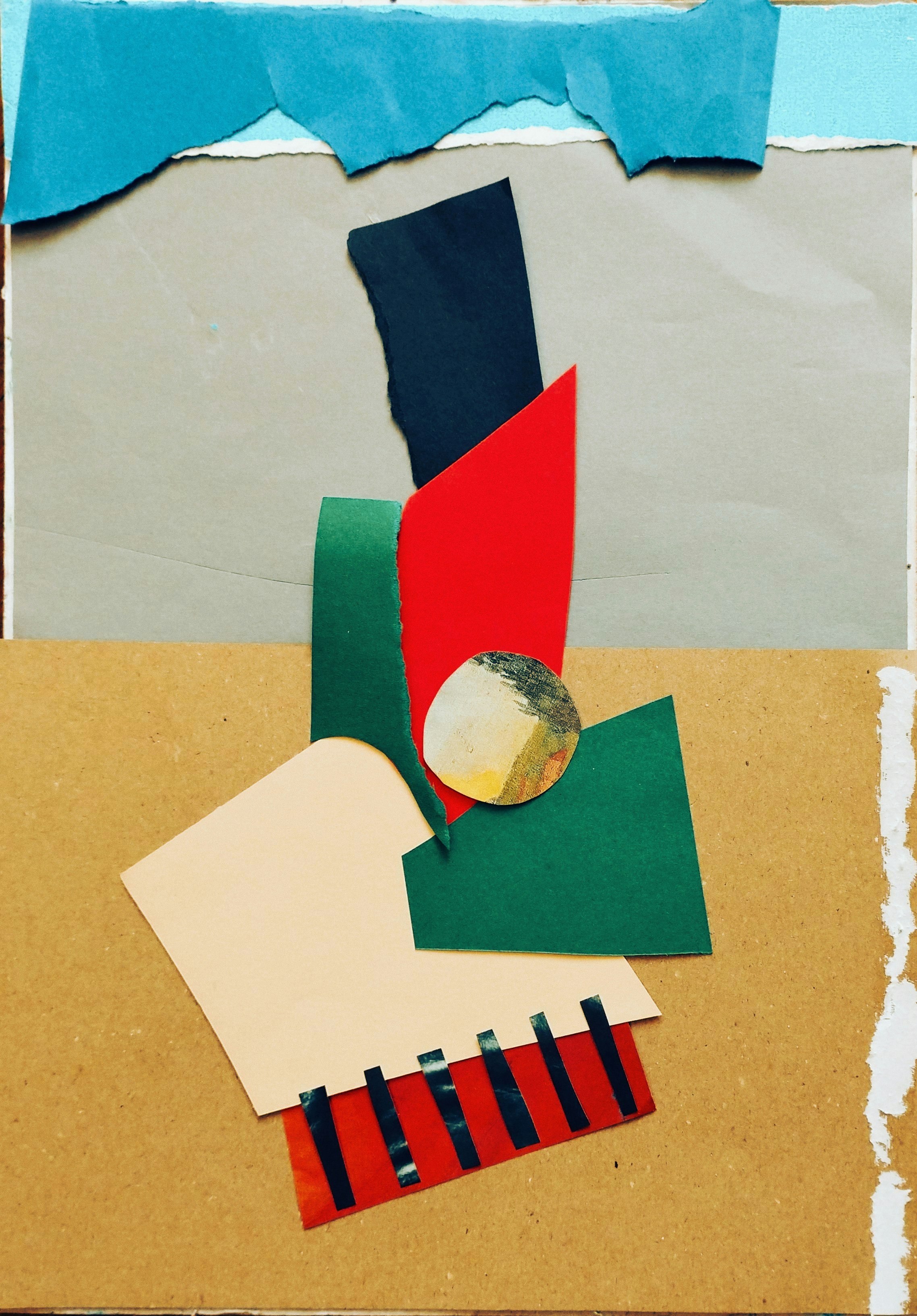Colorful paper cutouts form an abstract collage. photo – Free Art Image ...