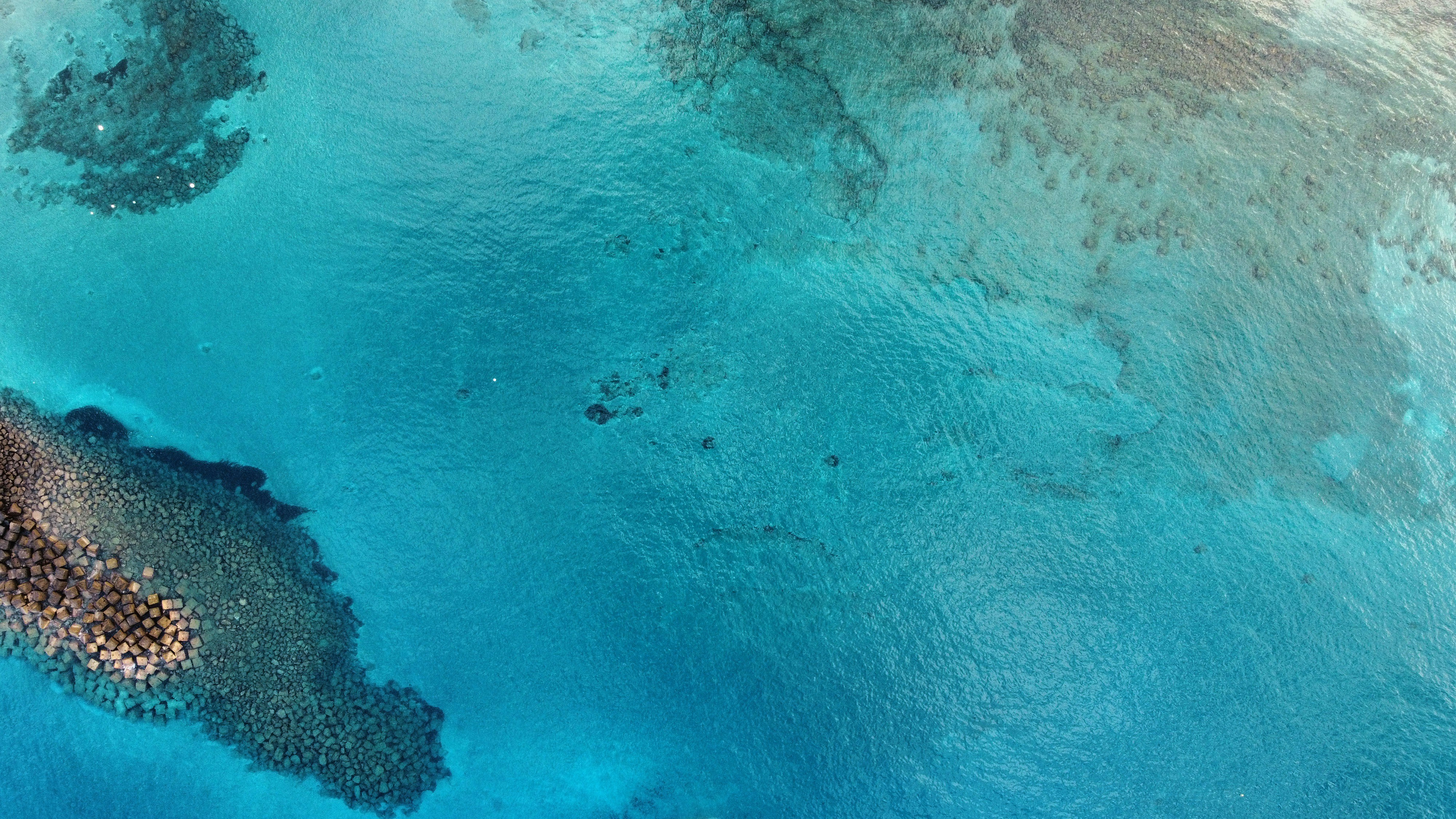 Ocean water and reef from an aerial view. photo – Free Spain Image on ...