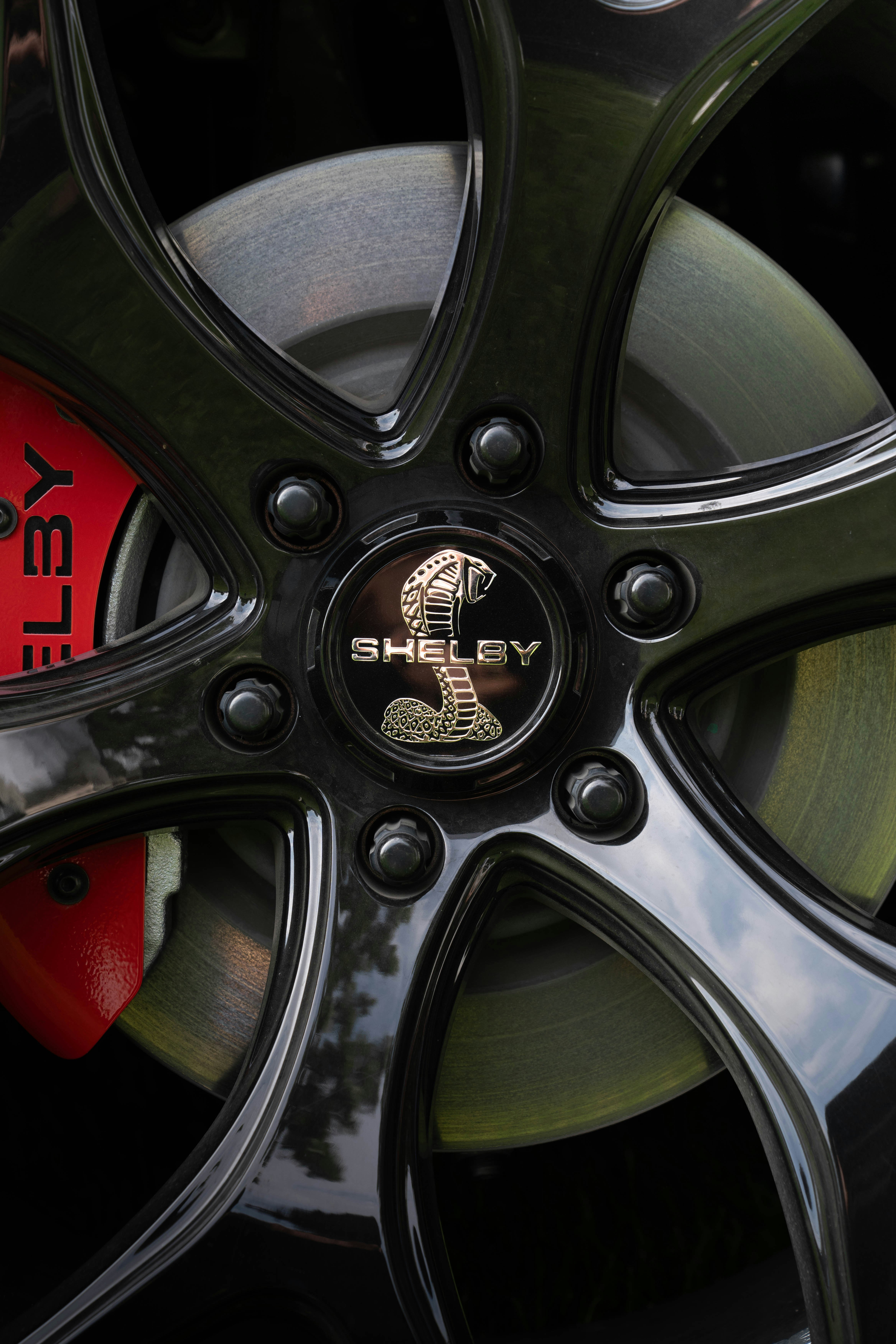 Sleek Shelby Wheel Crest: A Close-Up on Power and Polish