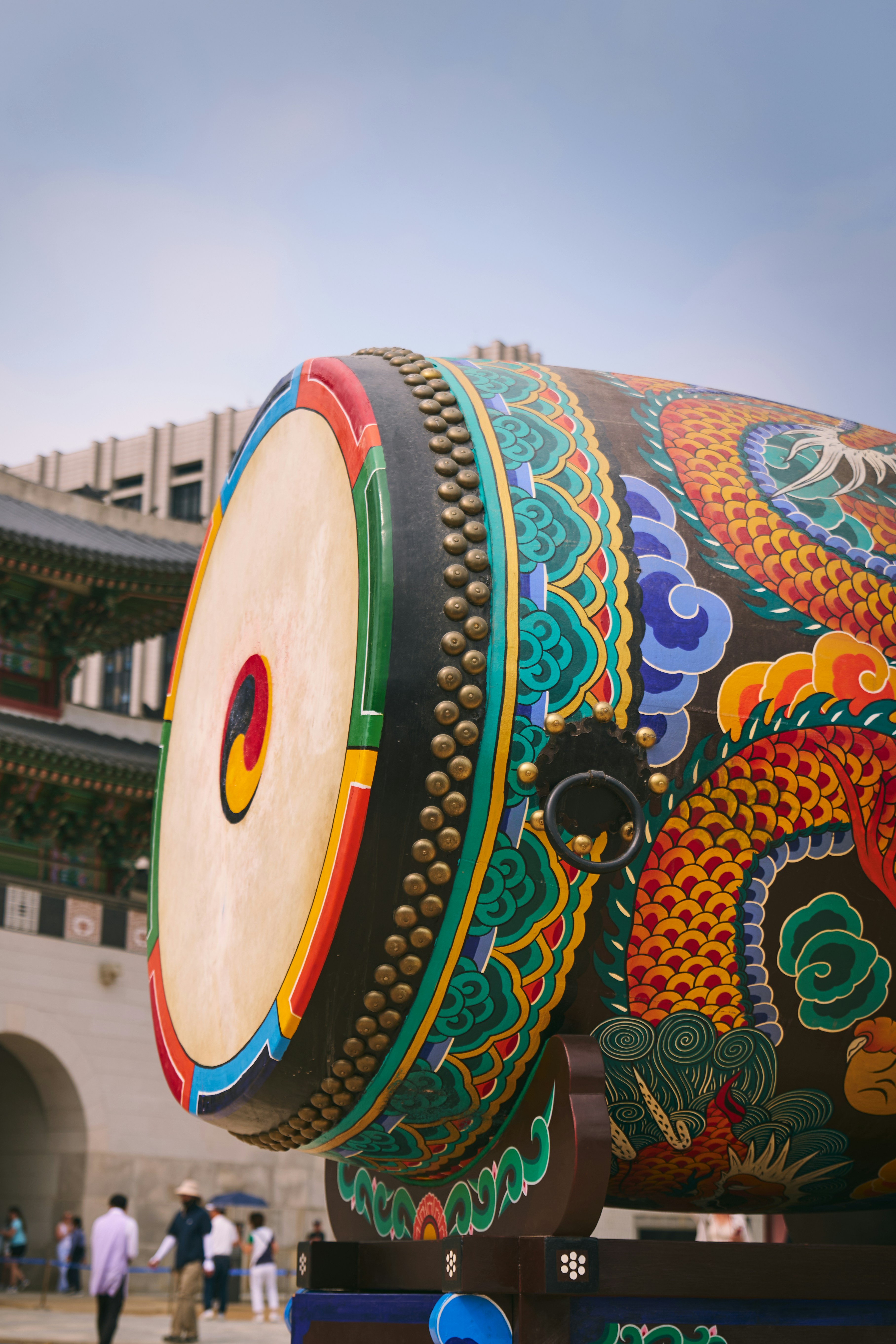Dragon Drum in a Courtyard: A Painted Giant Sails the Street
