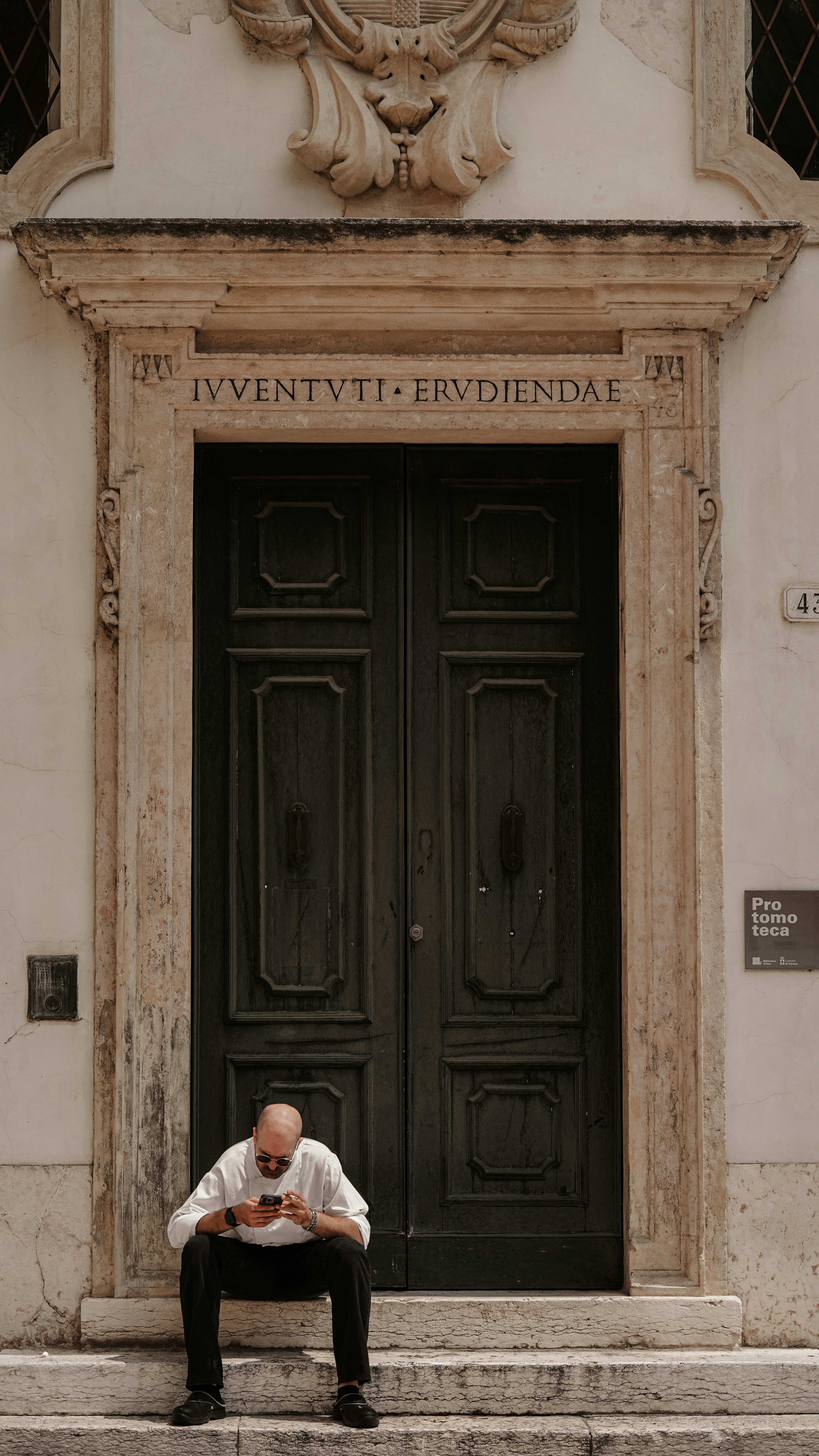 Muted Pause at a Weathered Portal
